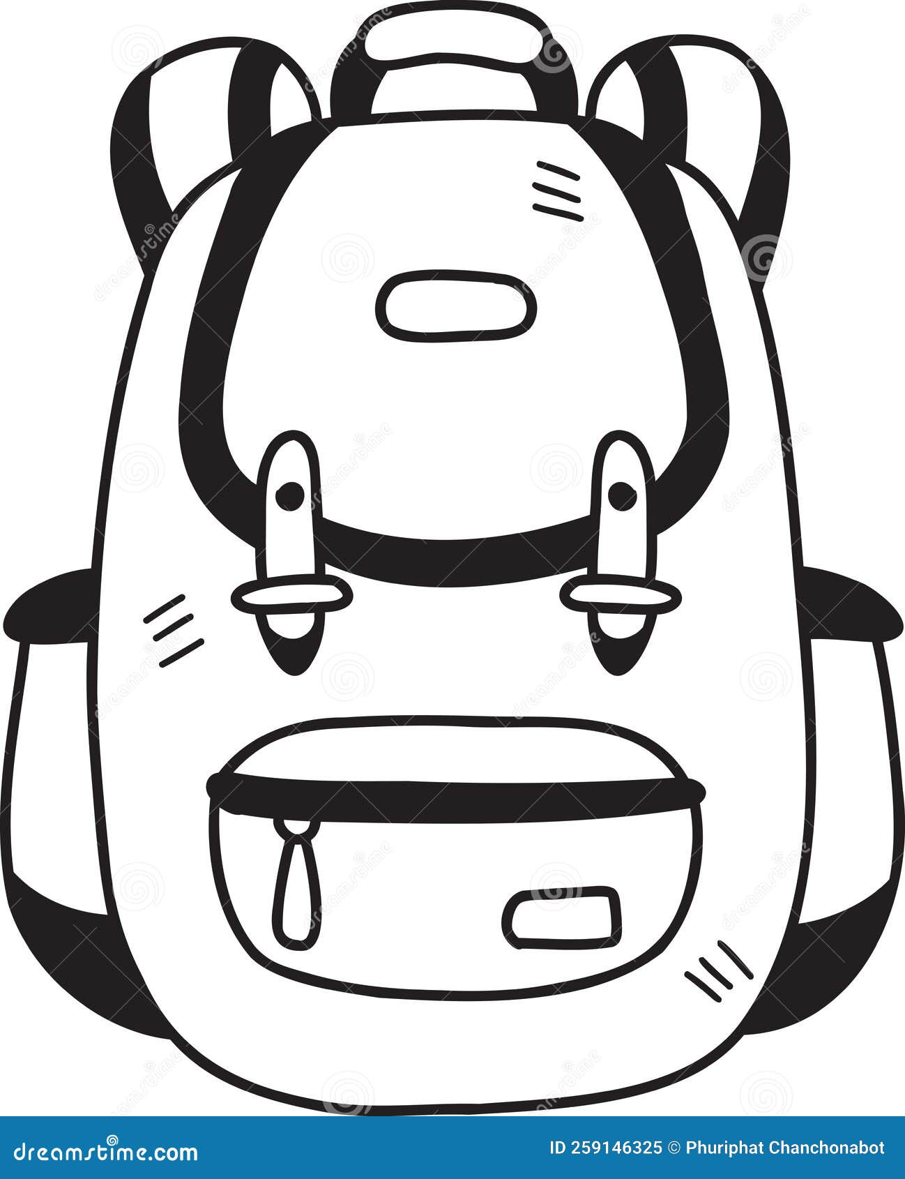 Hand Drawn Backpack for Students Illustration Stock Vector ...