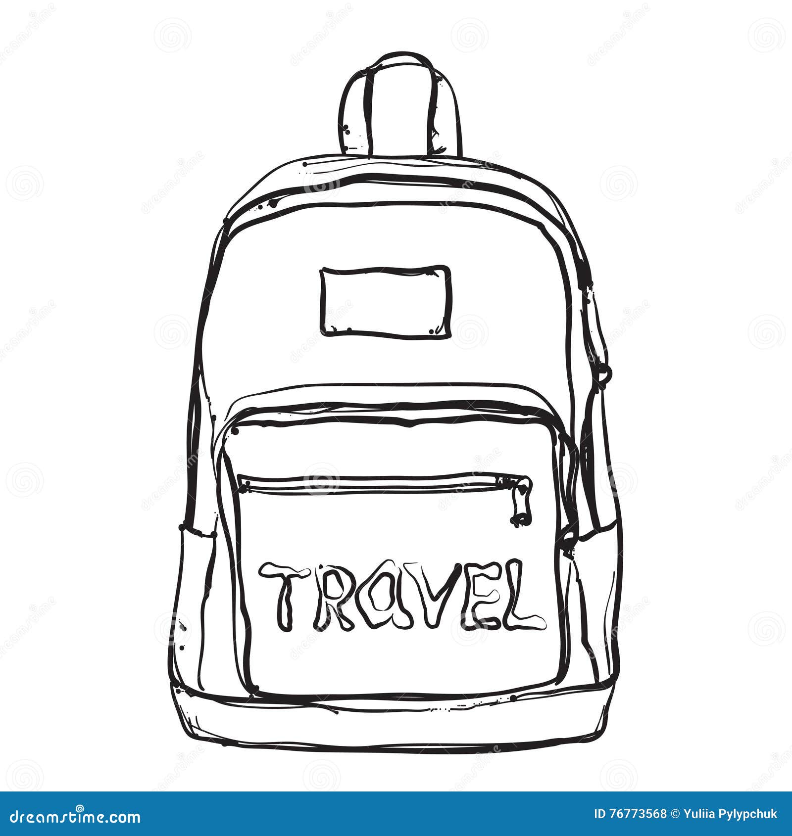 Hand drawn backpack stock vector. Illustration of decoration - 76773568