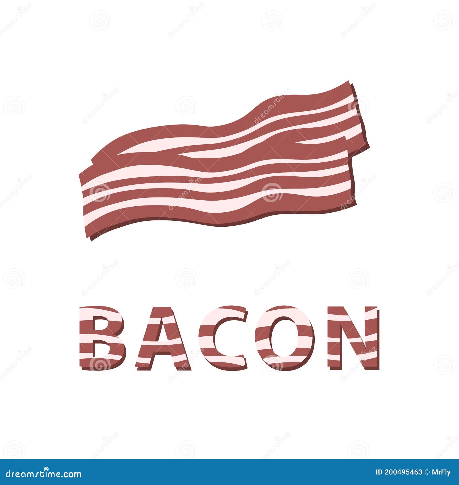 Hand Drawn Bacon Strips, with Bacon Letters, Vector Illustration Stock ...