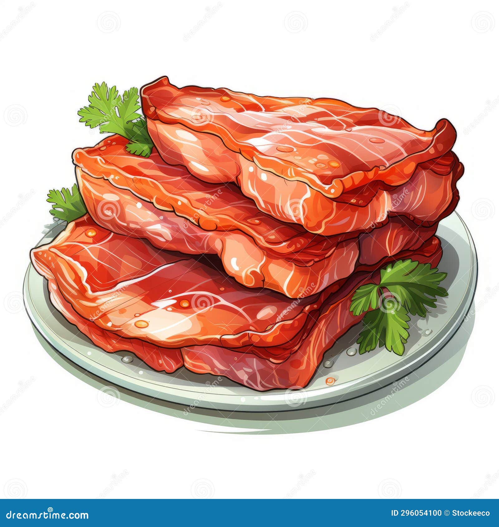 Hand Drawn Bacon Vector Illustration with Clean Shape and Flat Colors ...