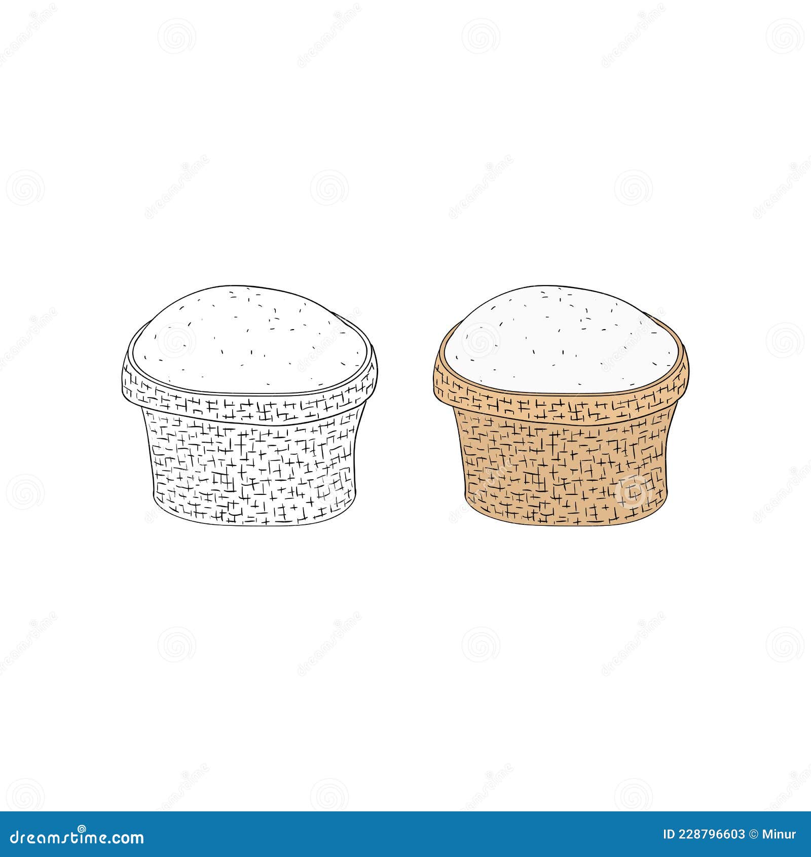 Hand drawn bag of flour. stock vector. Illustration of graphic - 228796603