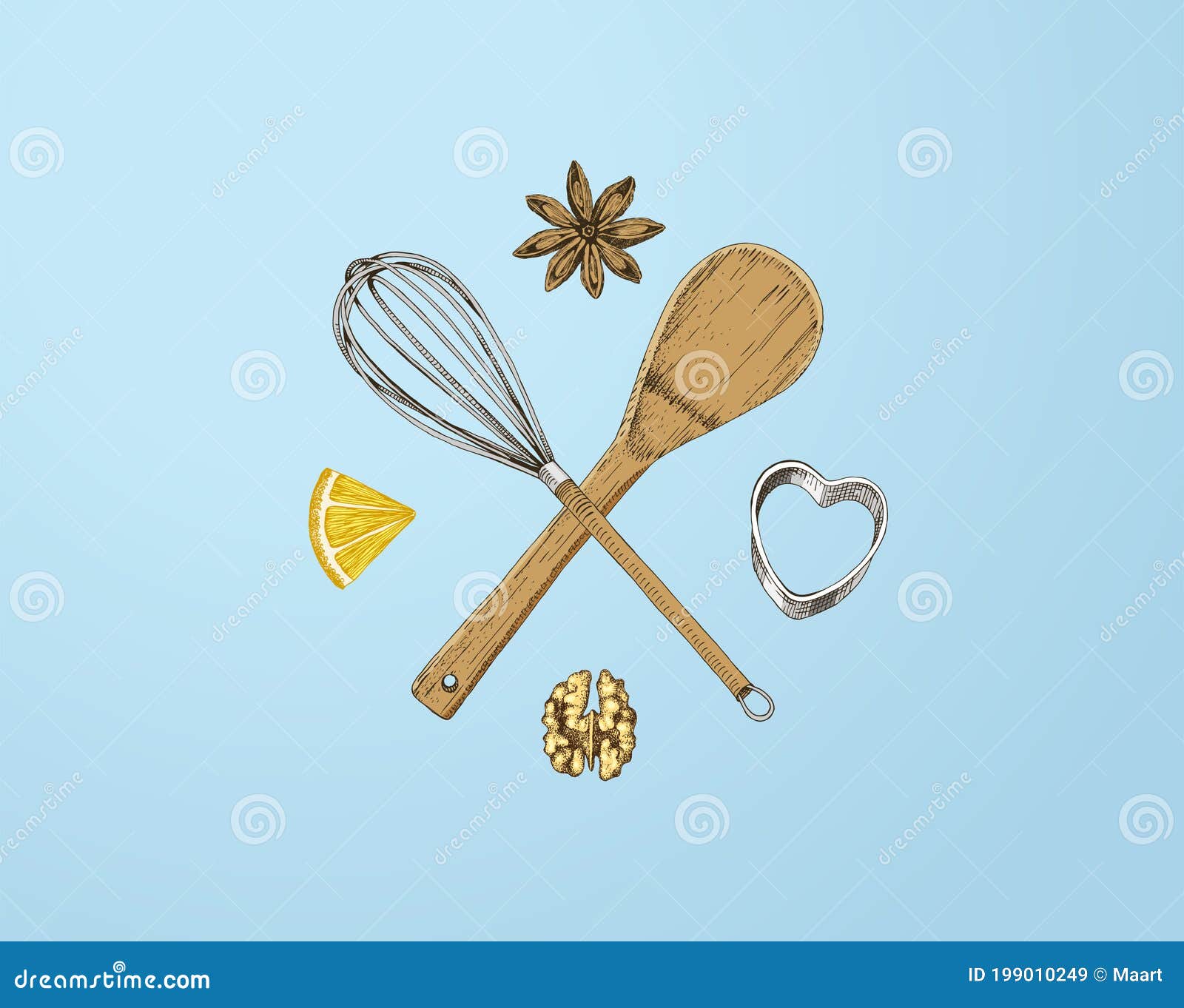 Hand Drawn Baking Logo Template Stock Vector - Illustration of food ...