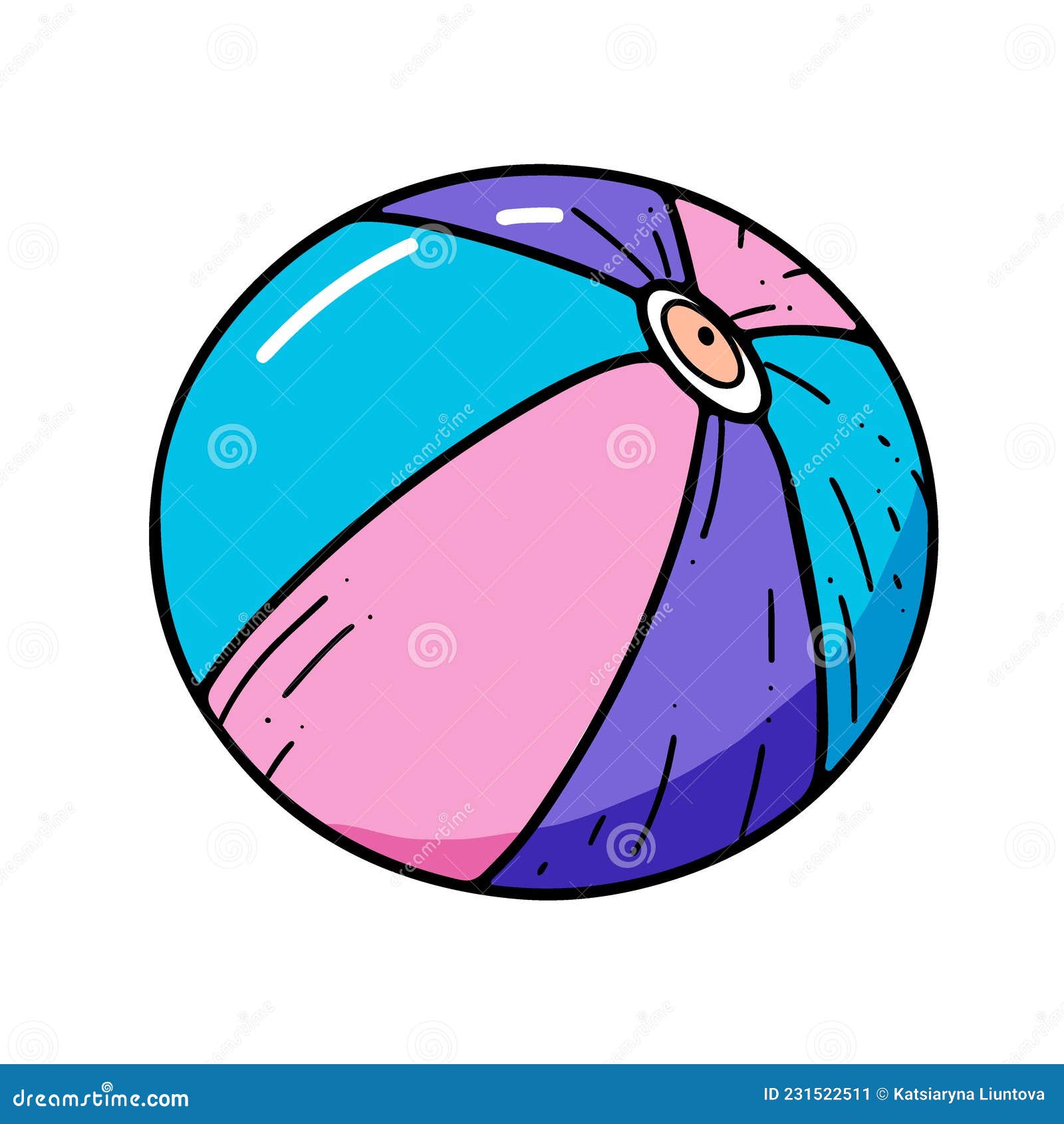 Hand Drawn Ball Doodle. Vector Doodle Illustration Colorful Graphic ...