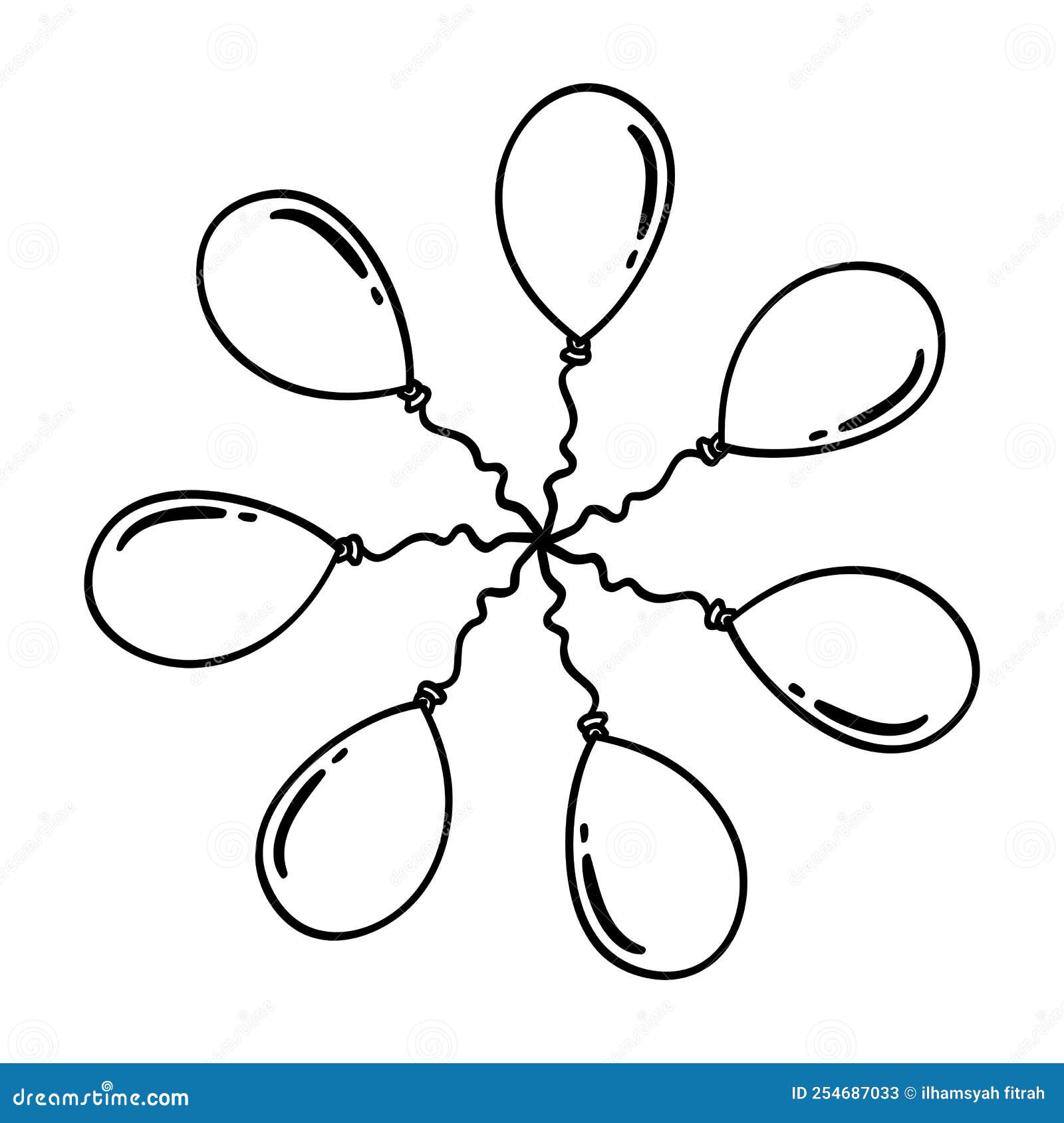 Hand Drawn Balloon Doodle Isolated on White Stock Vector - Illustration ...