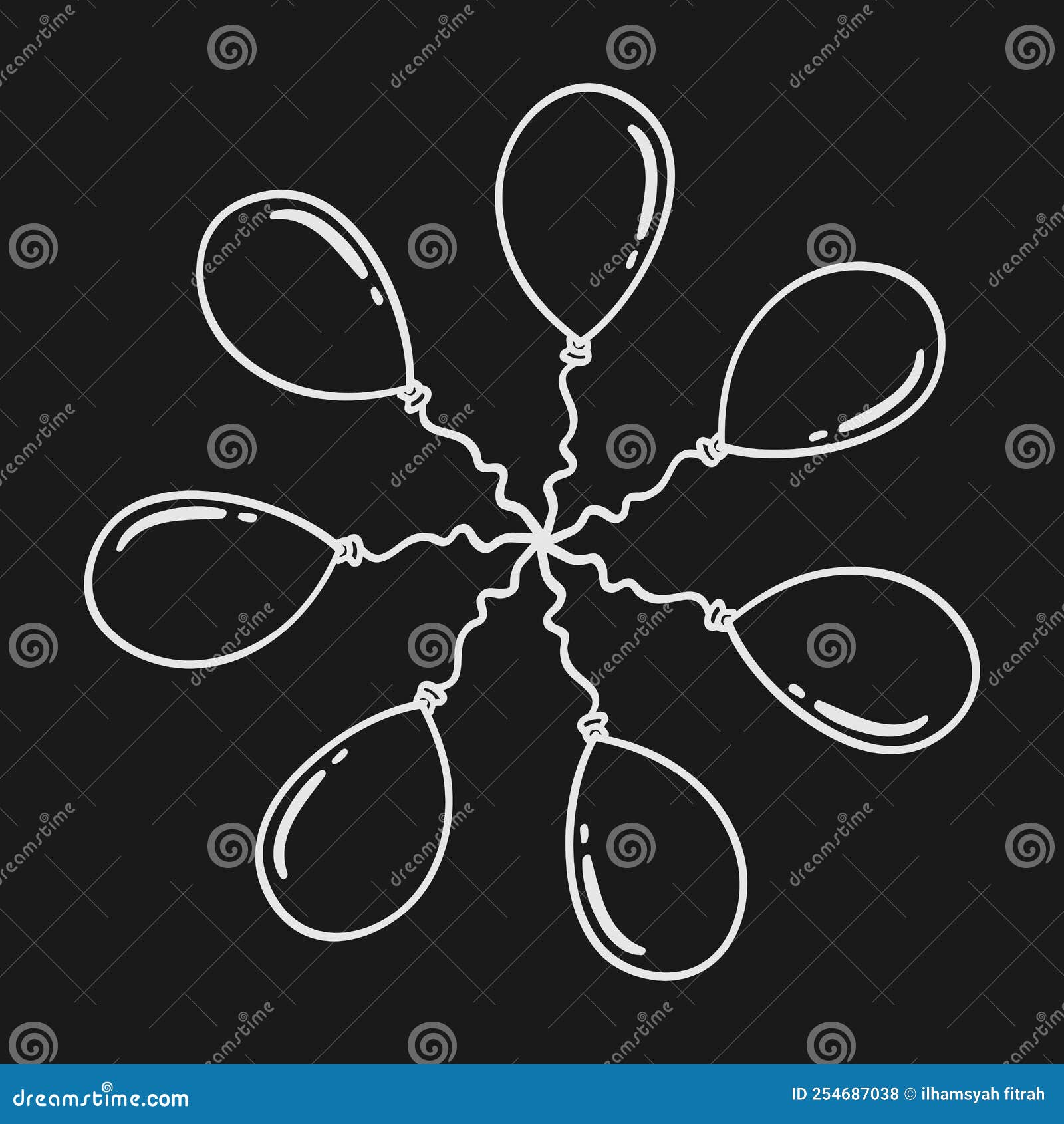 Hand drawn Balloon doodle stock vector. Illustration of carnival ...
