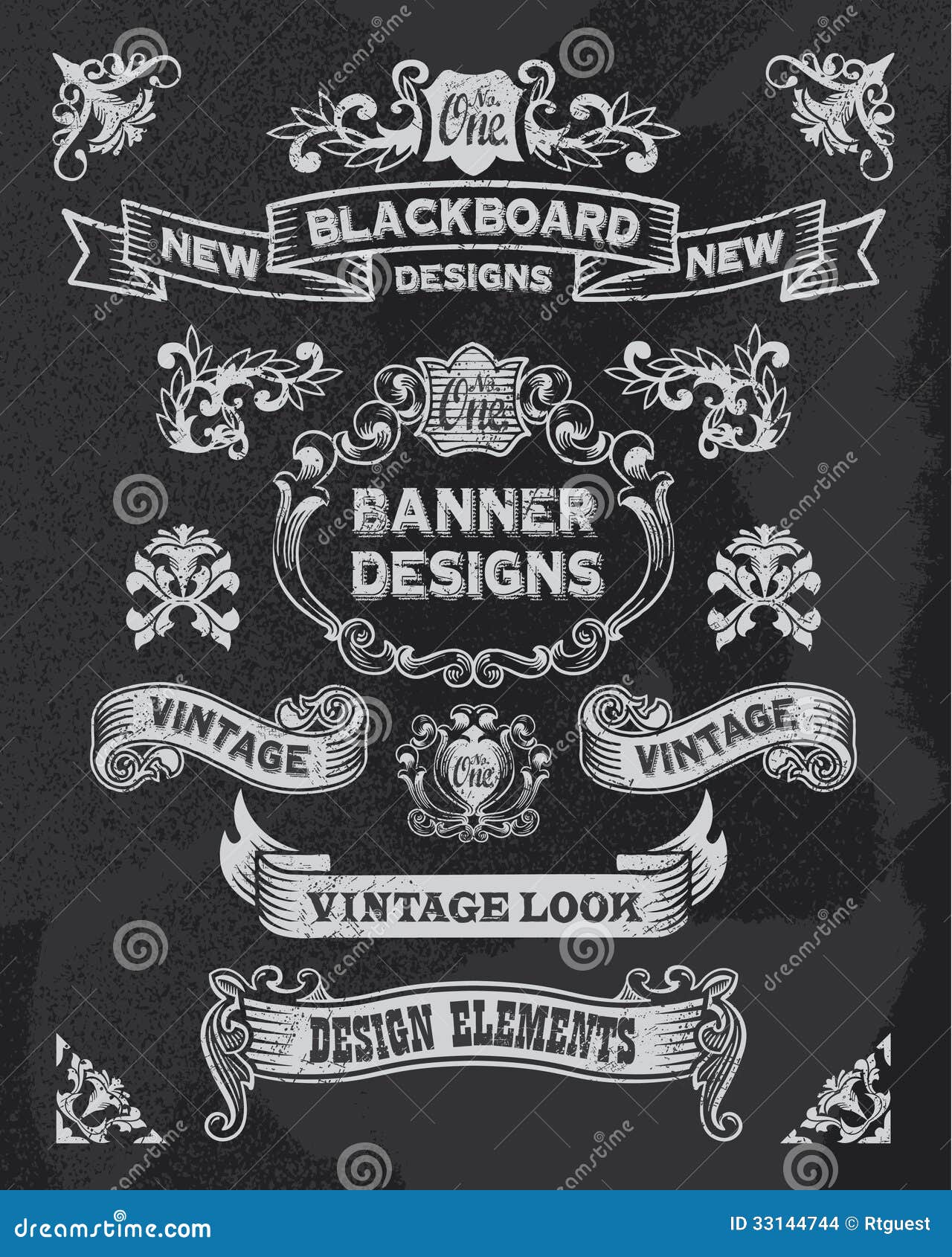 Chalkboard Banner and Ribbon Design Set Stock Vector - Illustration of ... Chalkboard Banner and Ribbon Design Set Stock Vector - Illustration of ...