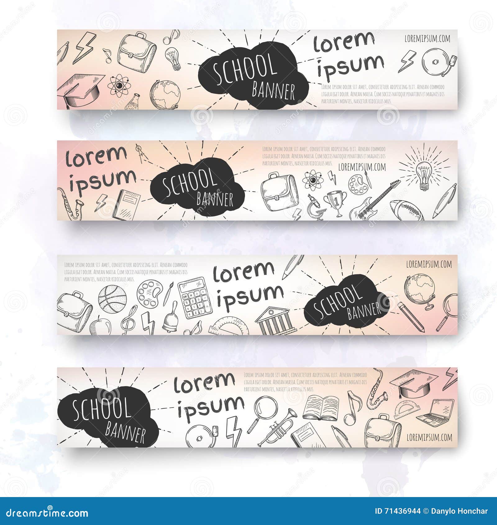 Hand Drawn Banner Template. Stock Vector - Illustration of modern ...