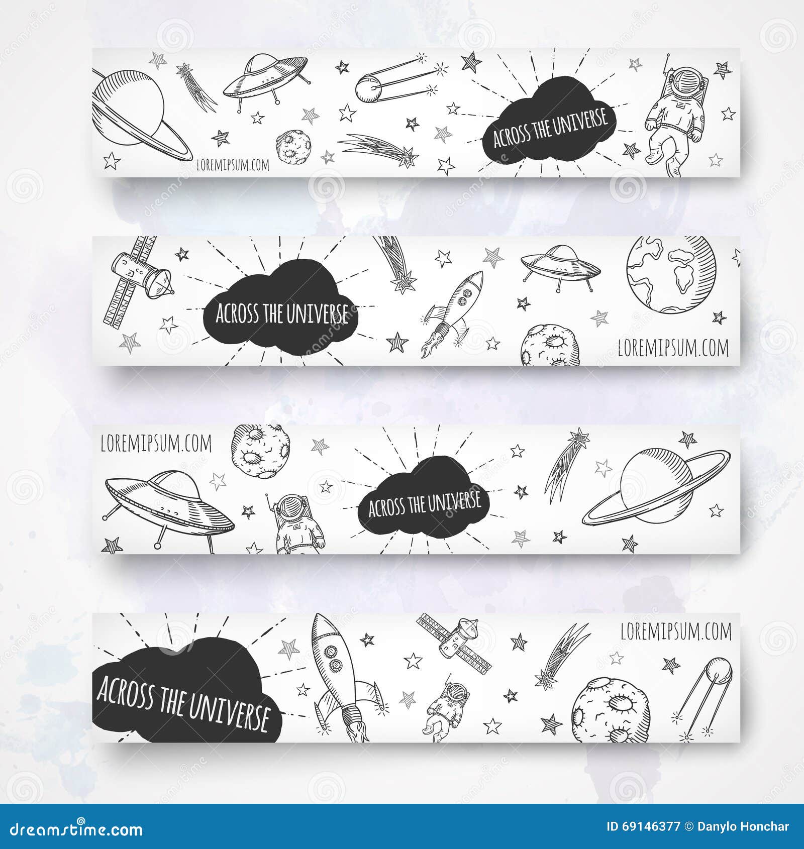 Hand Drawn Banner Template. Stock Vector - Illustration of astronomy ...
