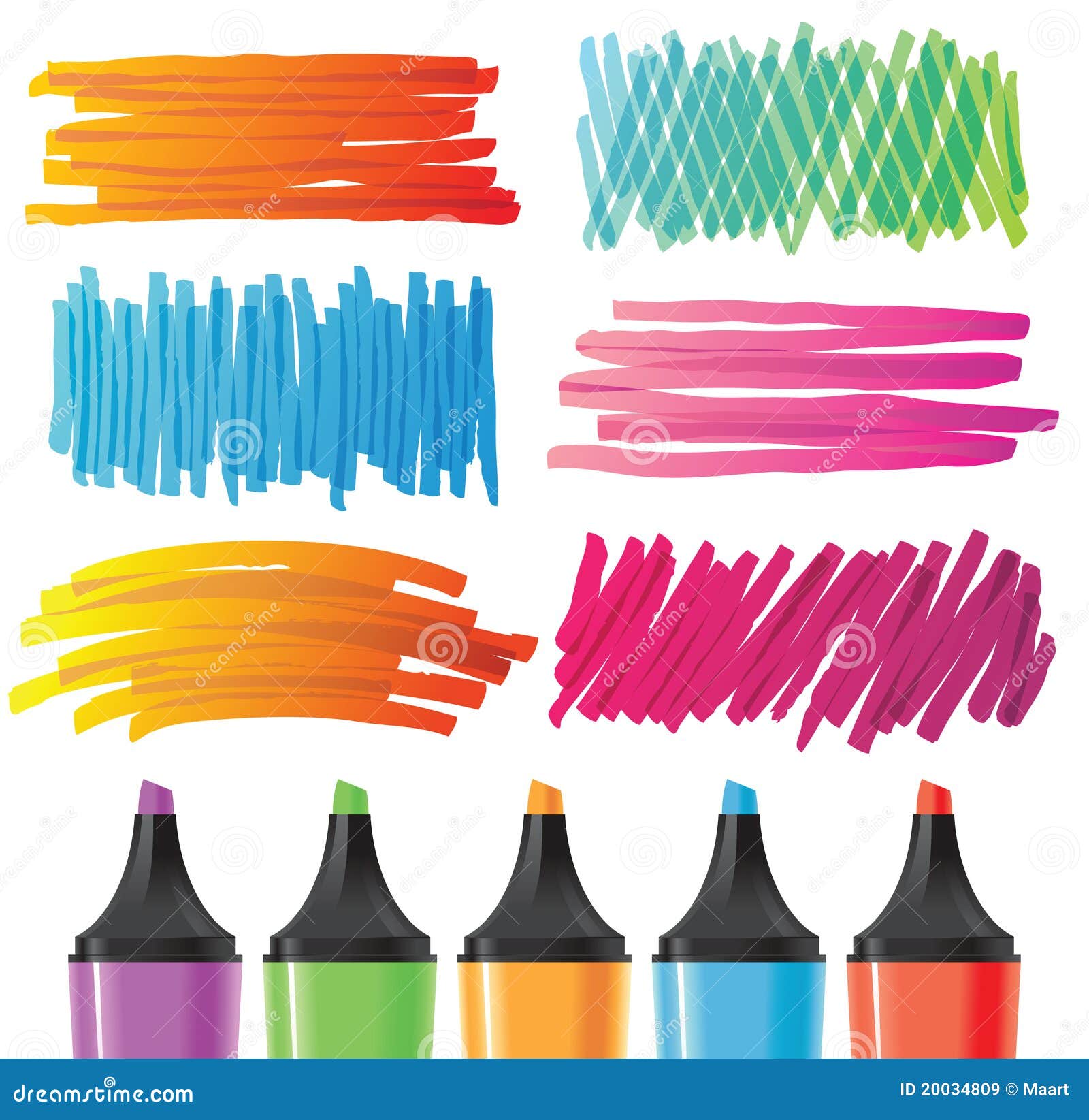 Hand Drawn Banners Painted by Marker Stock Vector - Illustration of ...