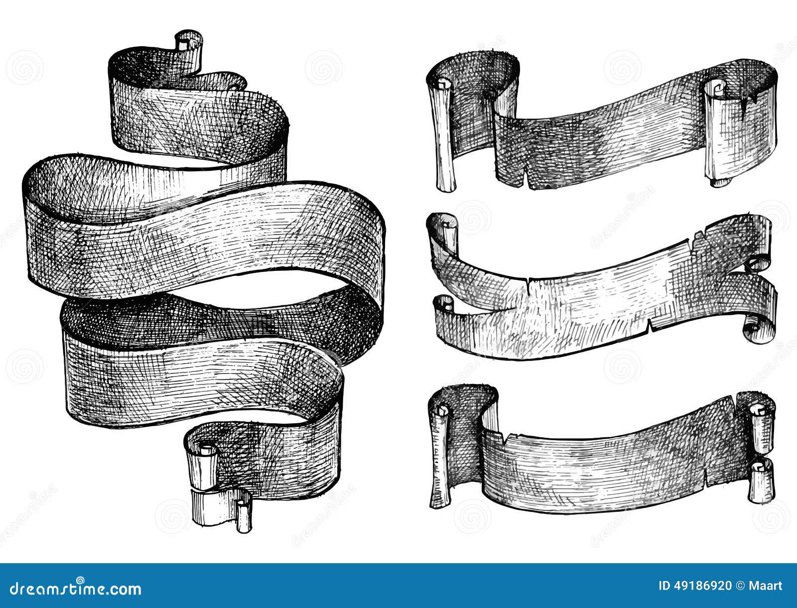 Hand drawn banners stock vector. Illustration of antique - 49186920