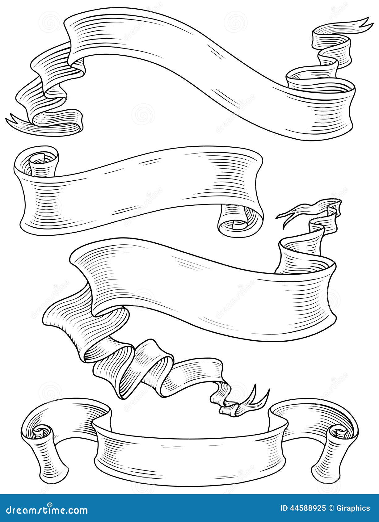 Hand-Drawn Banners Set stock vector. Illustration of banner - 44588925