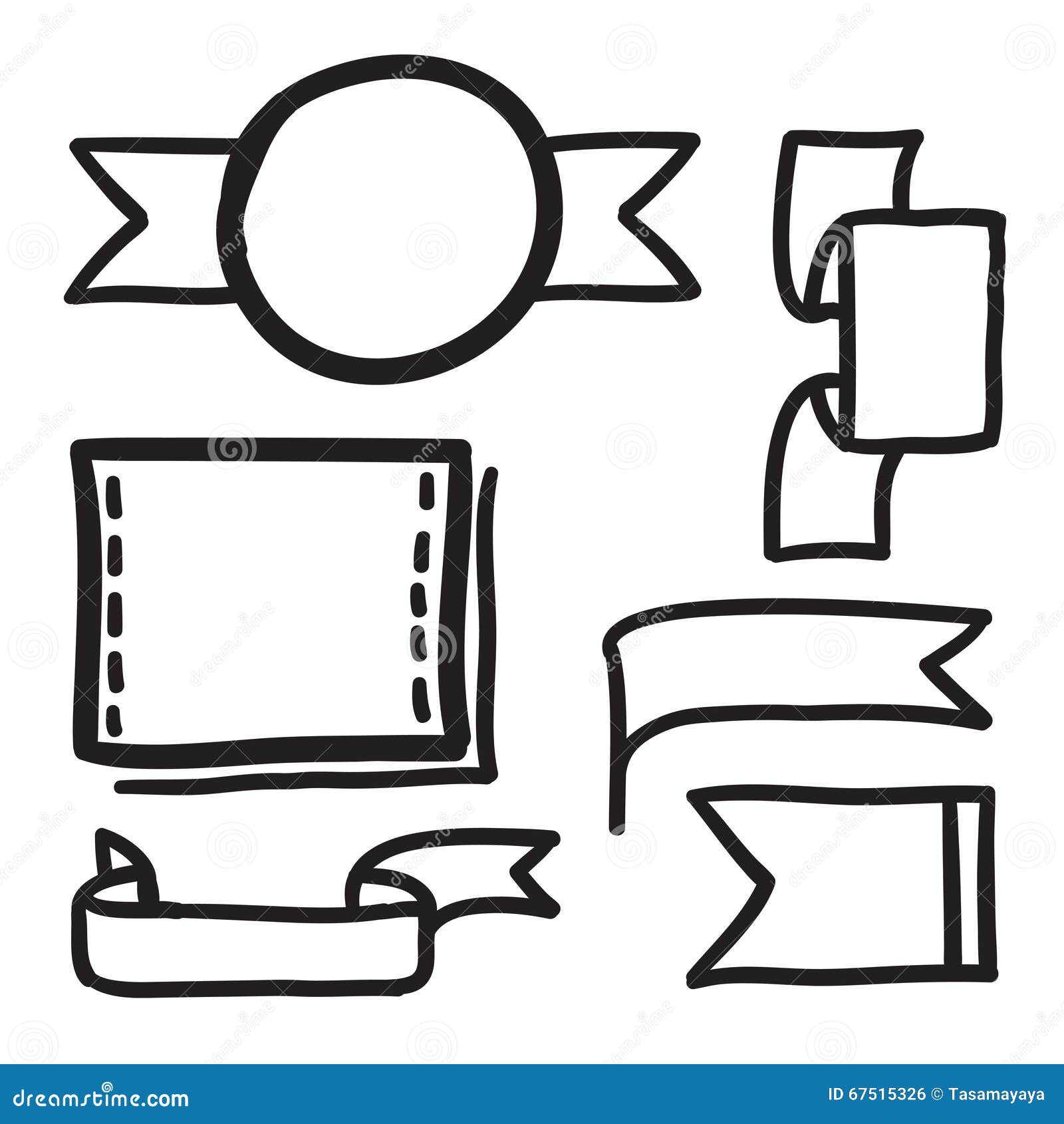 Hand Drawn Banners Set Vector Icons Illustration Stock Vector ...