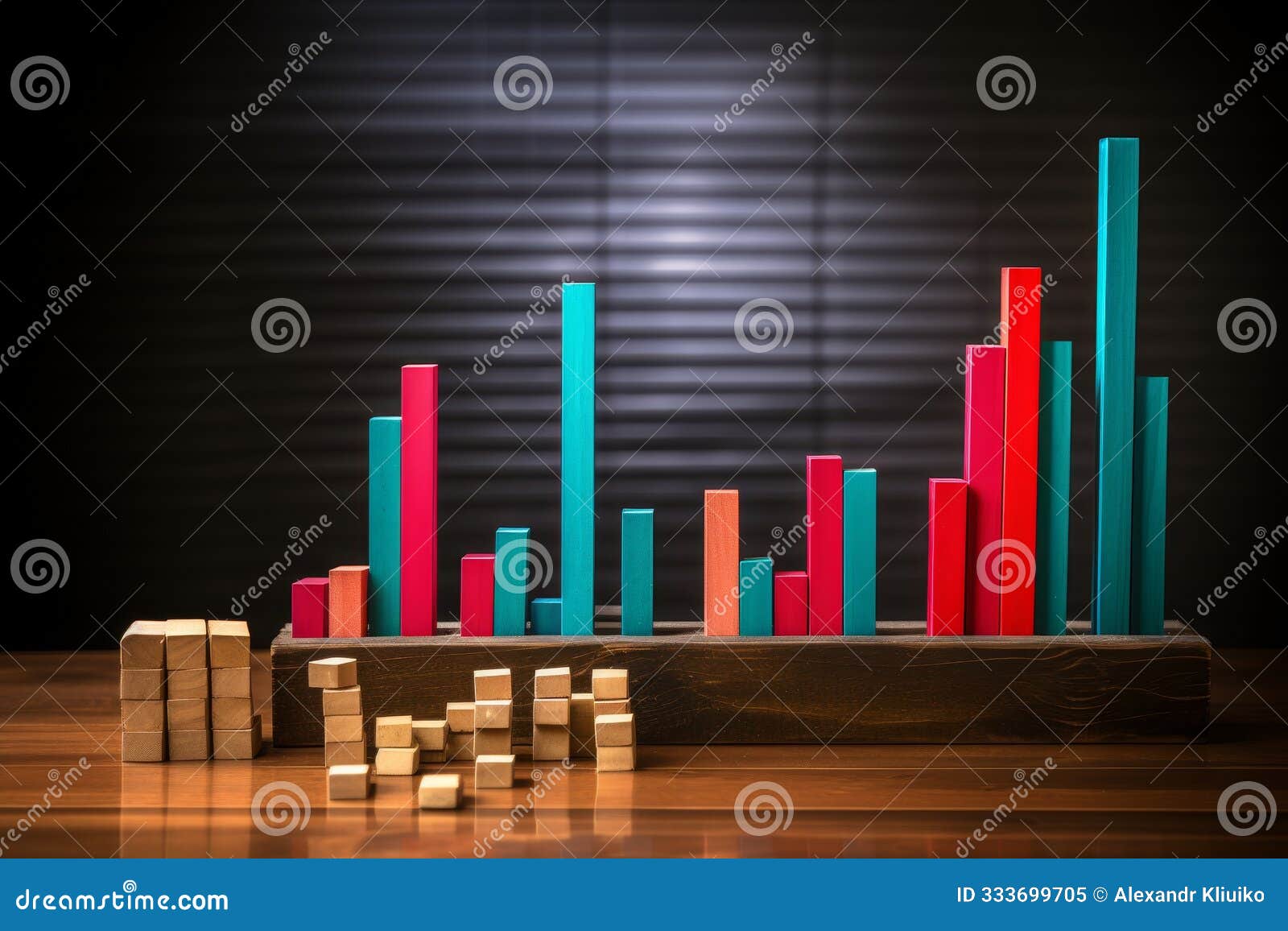 Hand Drawn Bar Chart on Blackboard Illustrating Growth Trends and ...