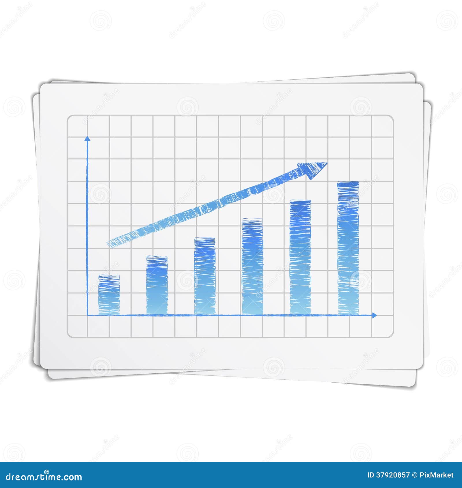 Hand Drawn Bar Graph Cartoon Vector | CartoonDealer.com #37920857