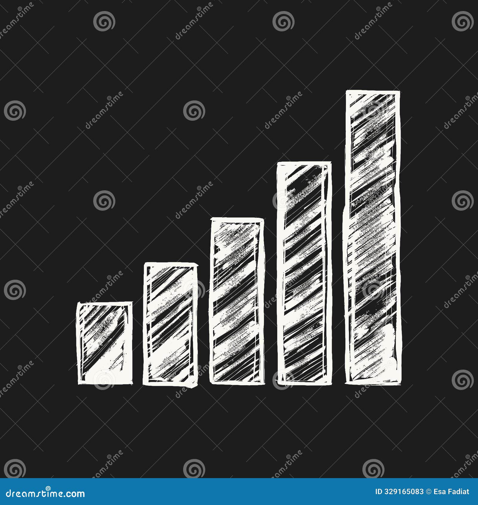 A Hand Drawn Bar Graph Illustration in Black and White, with the Bars ...
