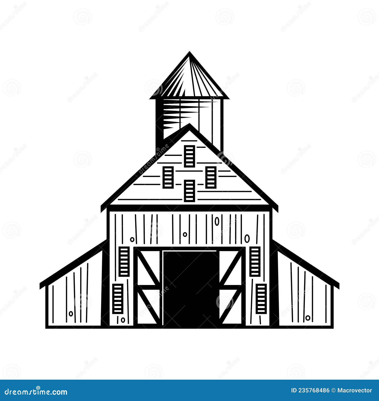 Hand Drawn Barn Composition Stock Vector - Illustration of produce ...