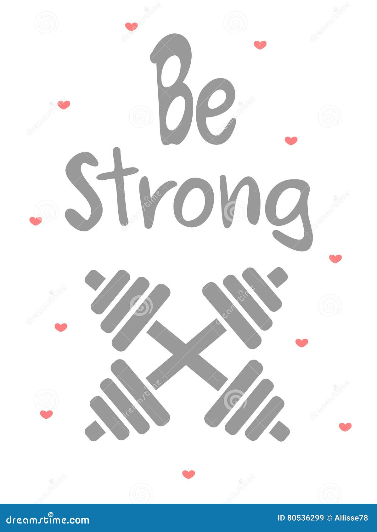 Hand Drawn Be Strong Lettering Inspirational Quote Illustration Stock ...