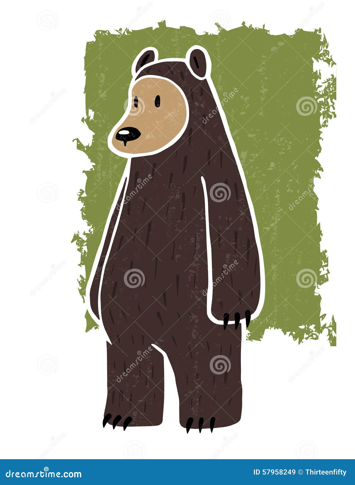 Hand Drawn Bear stock vector. Illustration of bear, cartoon - 57958249