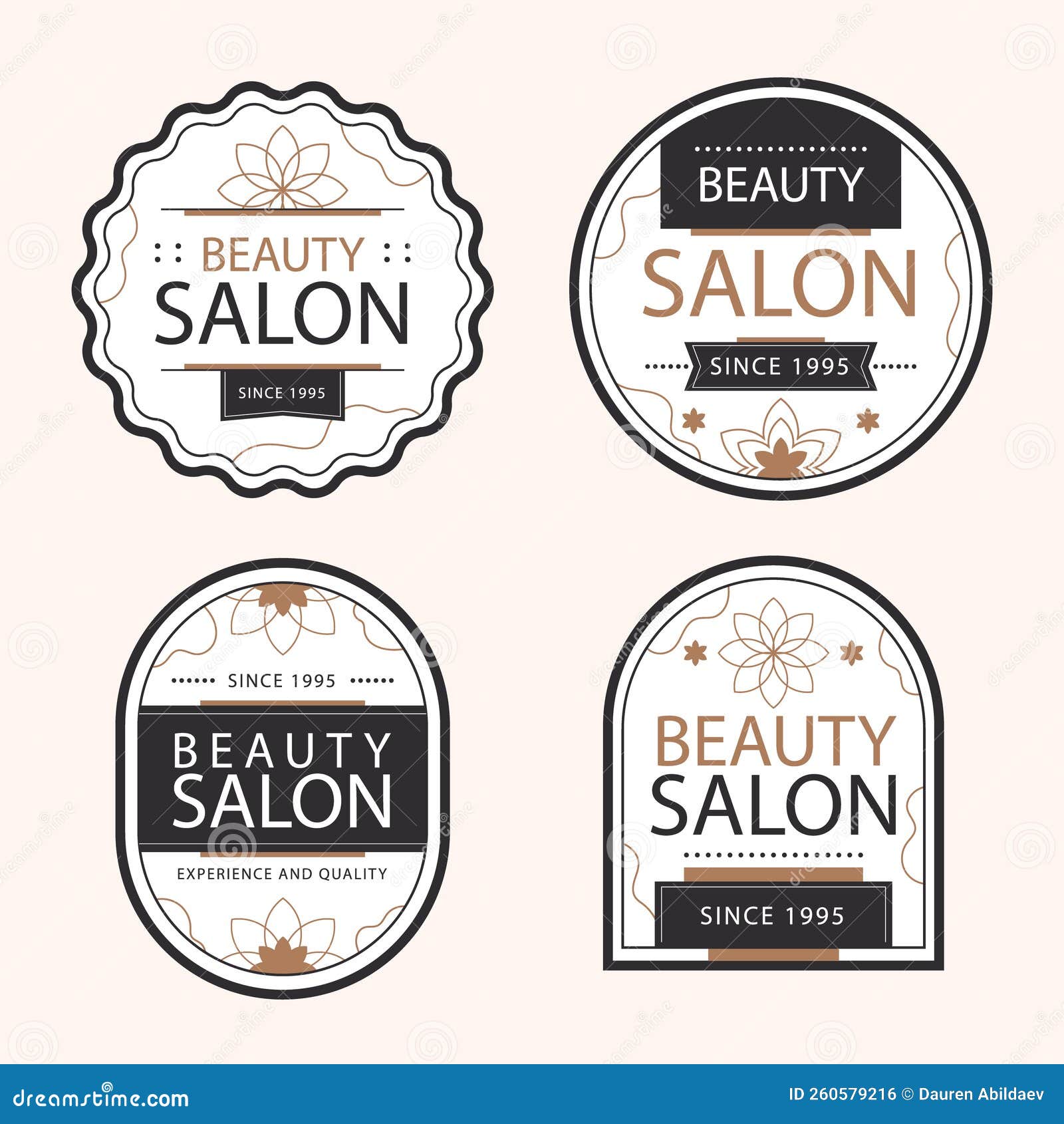 Hand Drawn Beauty Salon Labels Template Vector Illustration Stock ...
