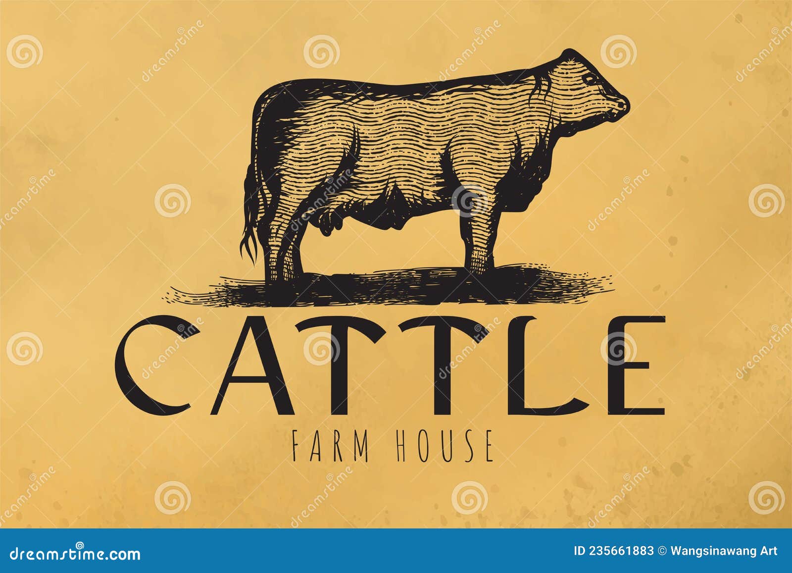 Hand Drawn Beef, Cattle Logo Designs Inspiration Stock Vector ...