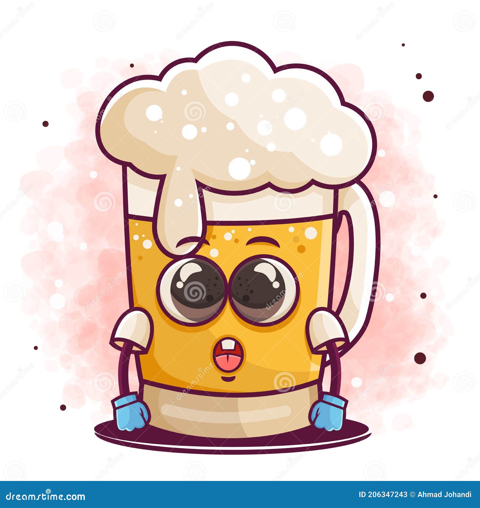 Hand Drawn Beer Cartoon Illustration Stock Vector - Illustration of ...