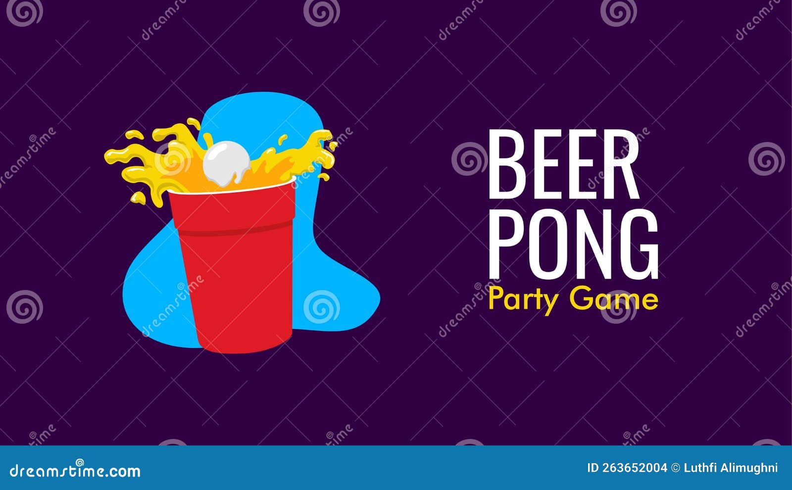 Hand Drawn Beer Pong Illustration for Banner Template Stock ...