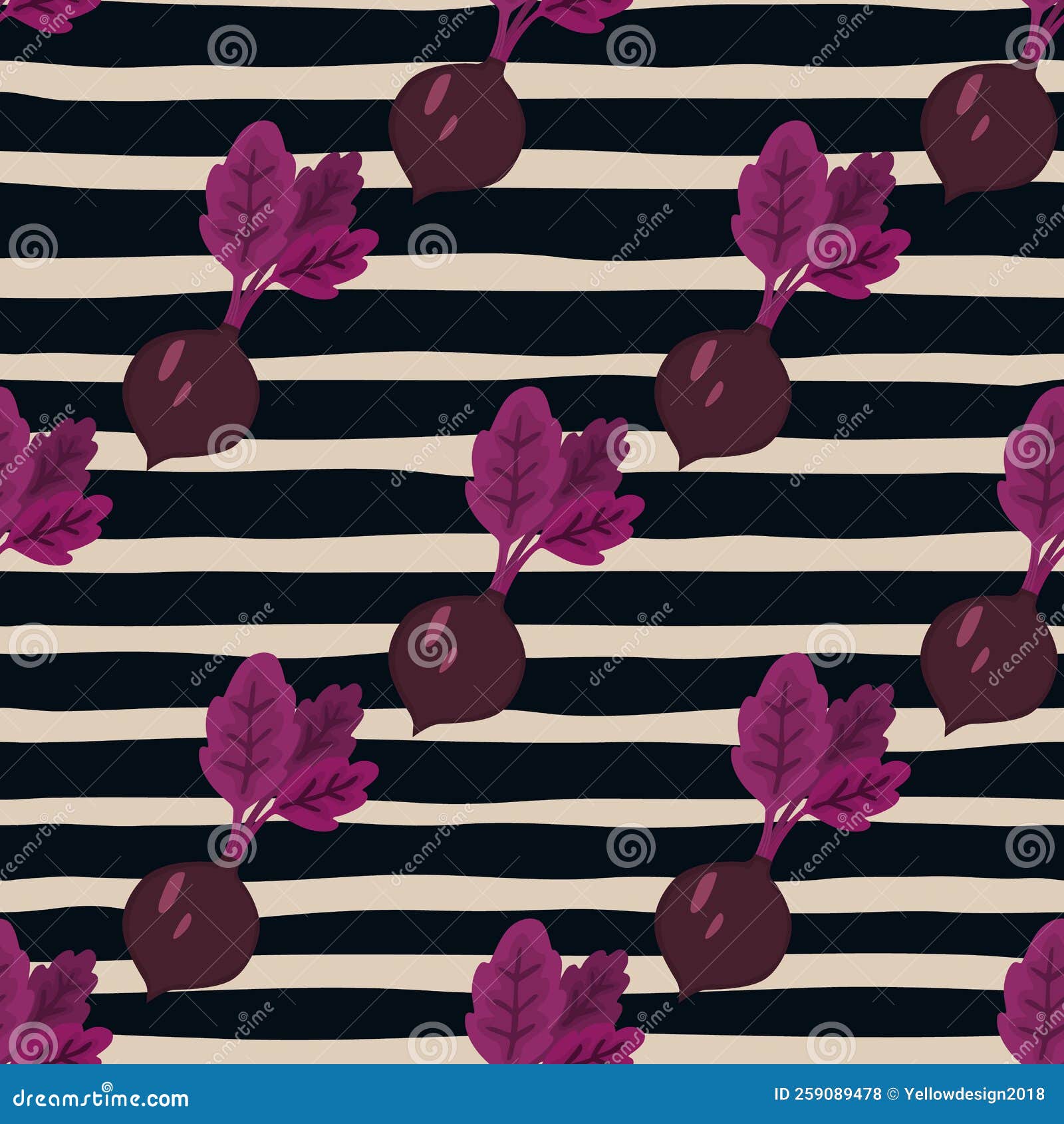Hand Drawn Beet Seamless Pattern. Doodle Beetroot Wallpaper Stock ...