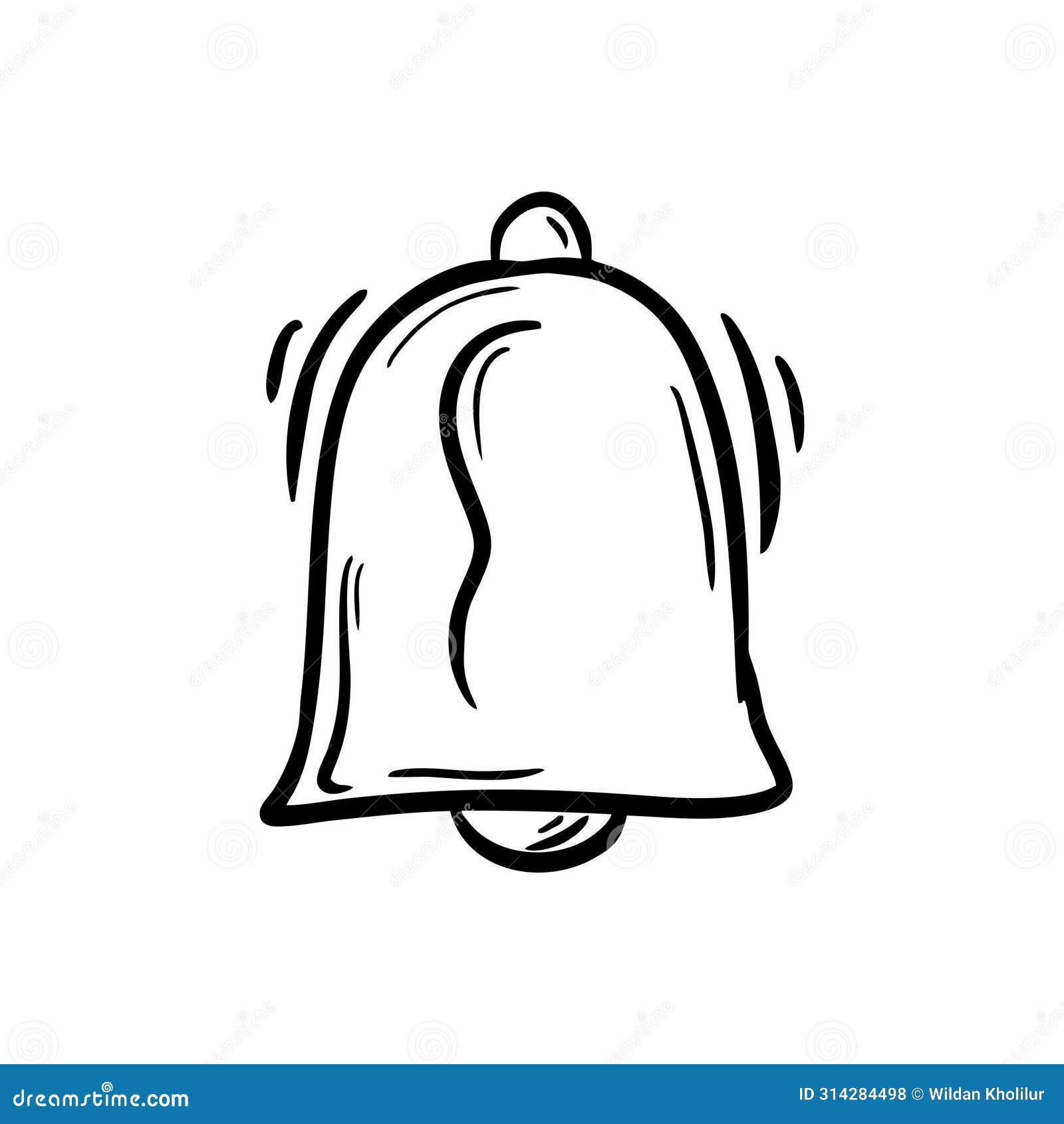 Hand Drawn Bell Icon with Line Art Stock Vector - Illustration of ...