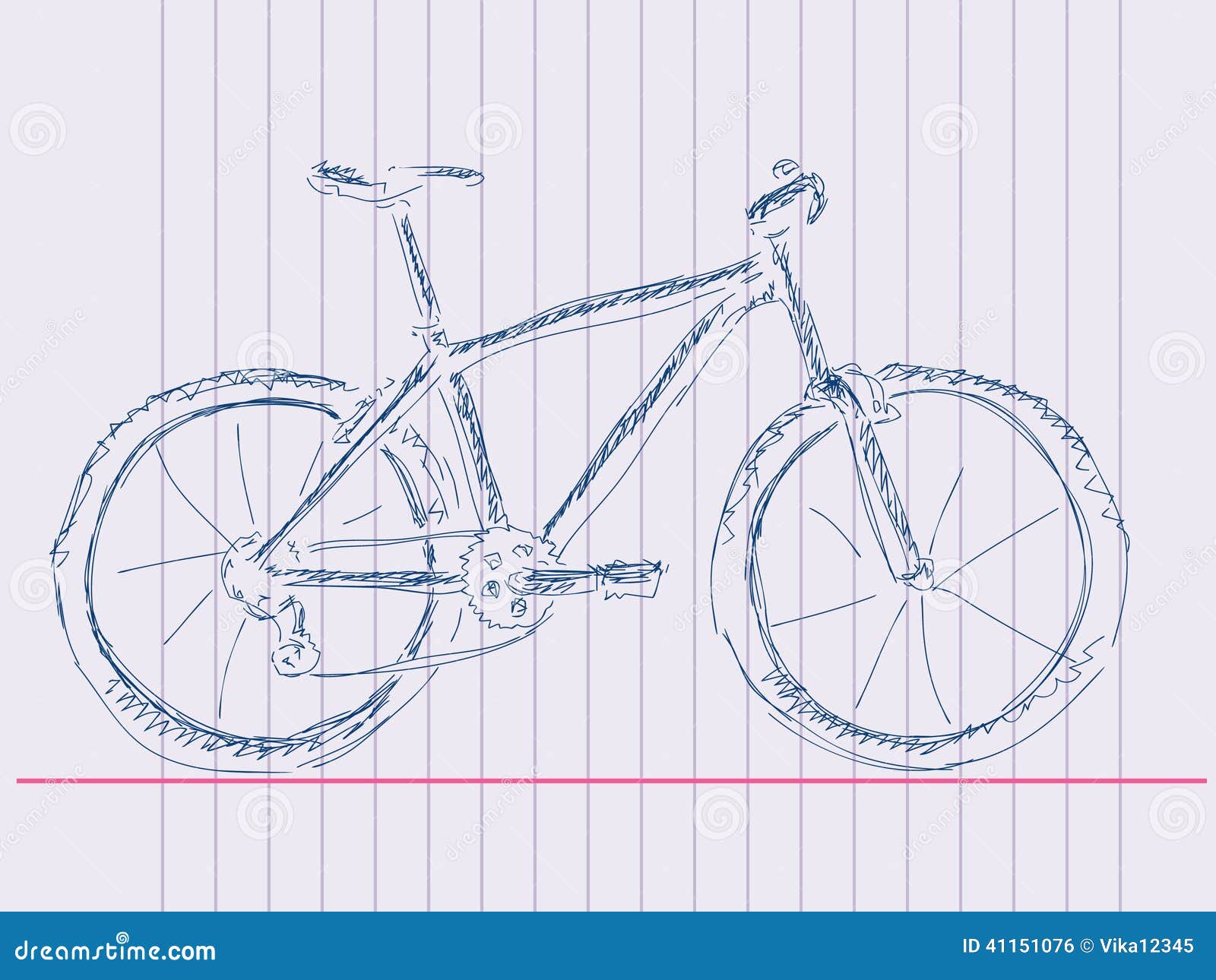 Hand drawn bicycle stock vector. Illustration of motion - 41151076