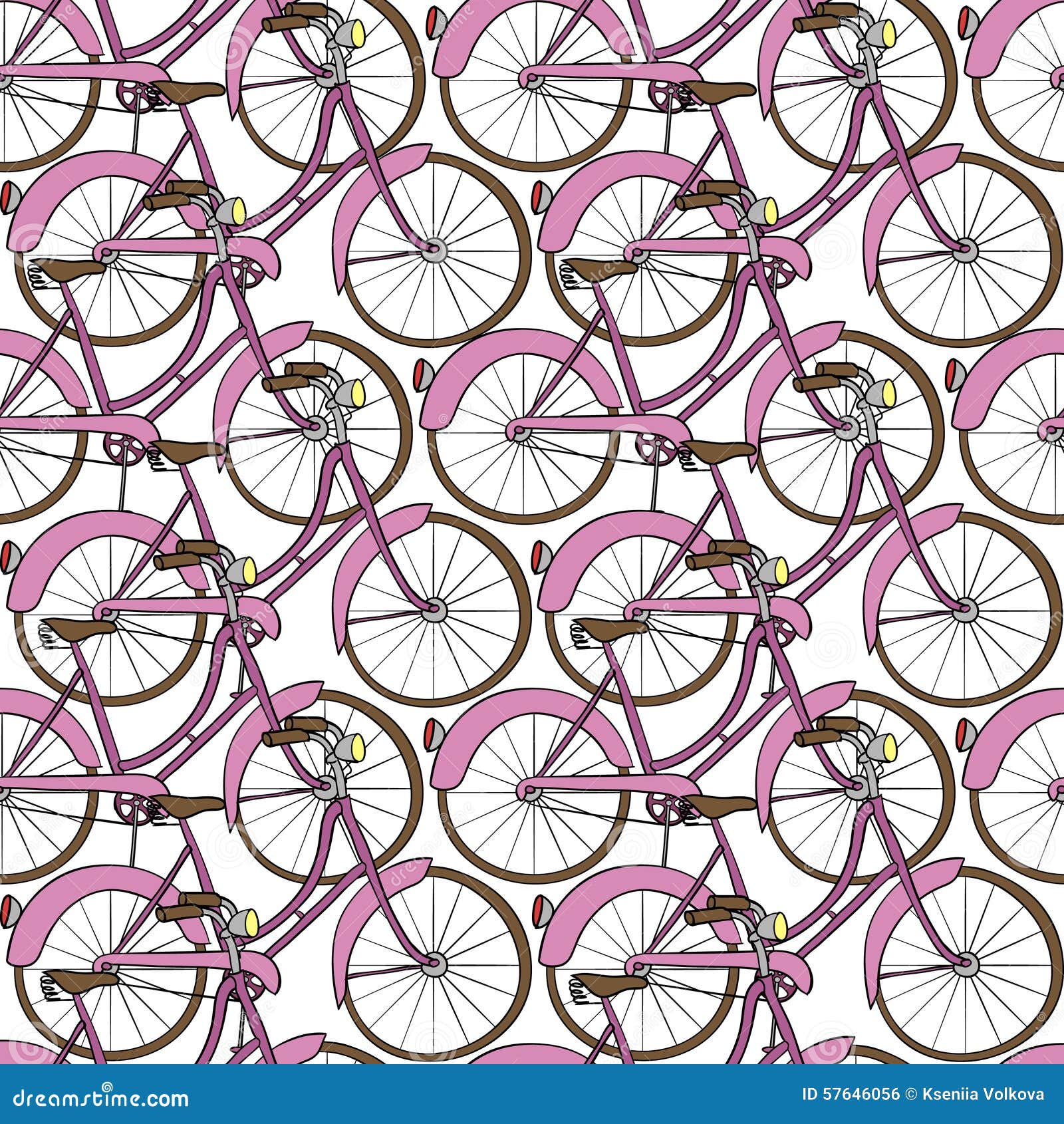 Hand Drawn Bicycle Seamless Pattern Stock Vector - Illustration of ...