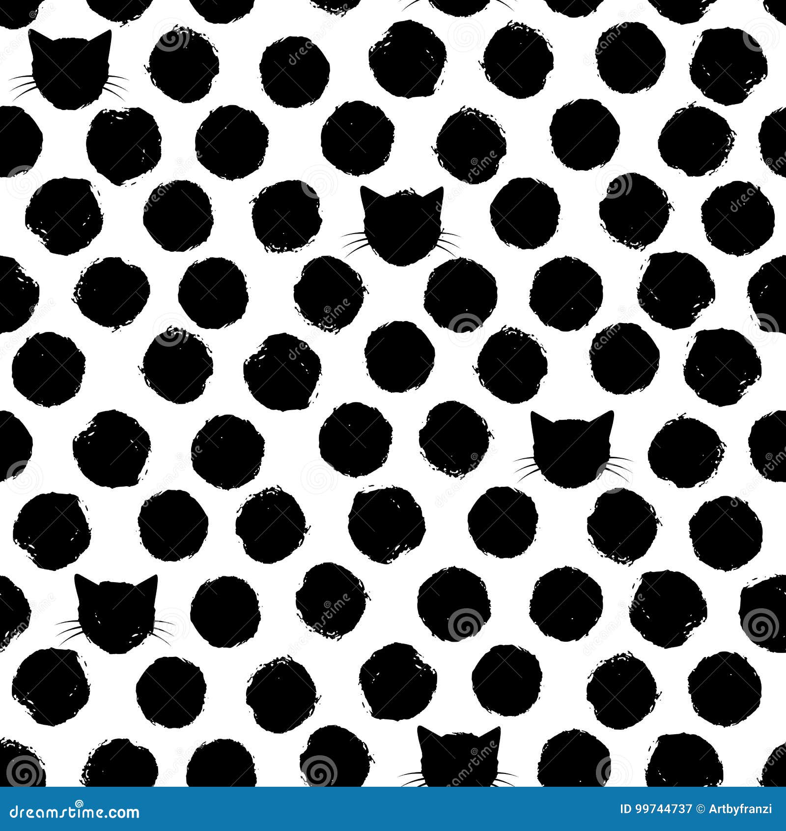 Polka cats stock vector. Illustration of retro, graphic - 99744737