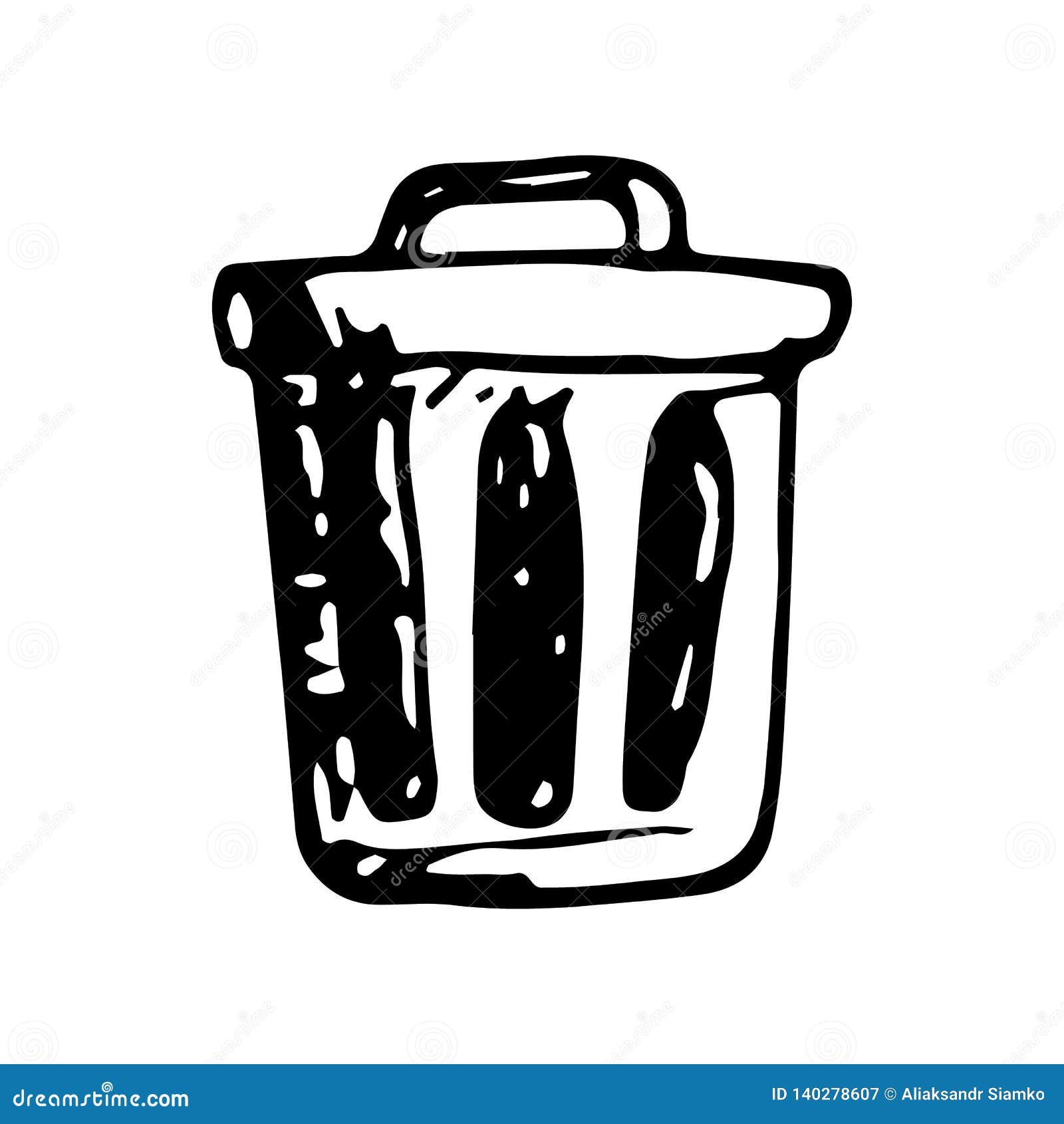 Hand Drawn Bin Doodle. Sketch Style Icon. Decoration Element. Isolated ...
