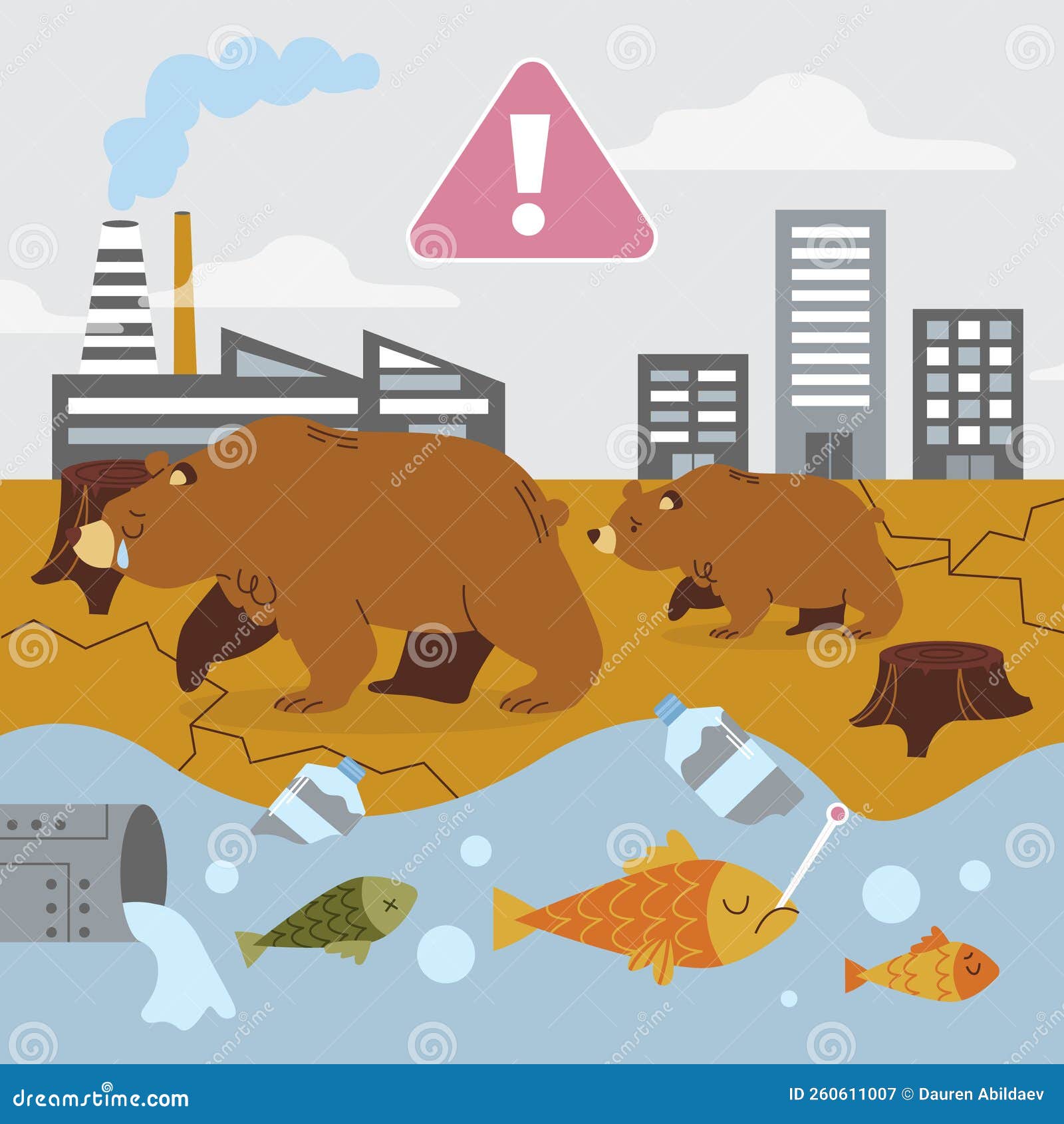 Hand Drawn Biodiversity Vector Illustration. Stock Vector ...