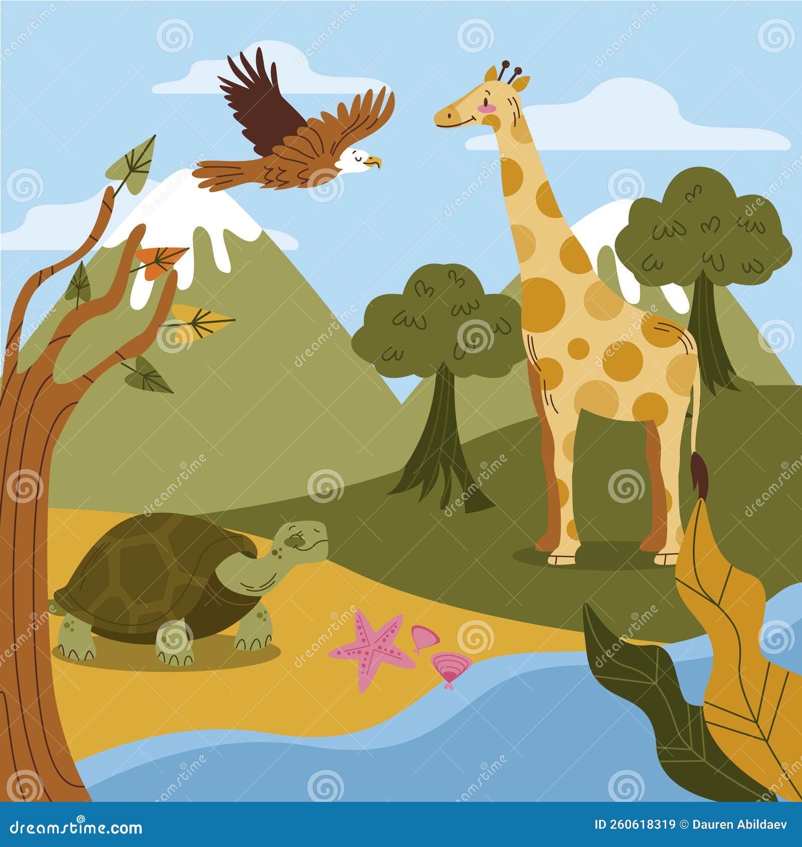 Hand Drawn Biodiversity Vector Illustration. Stock Vector ...