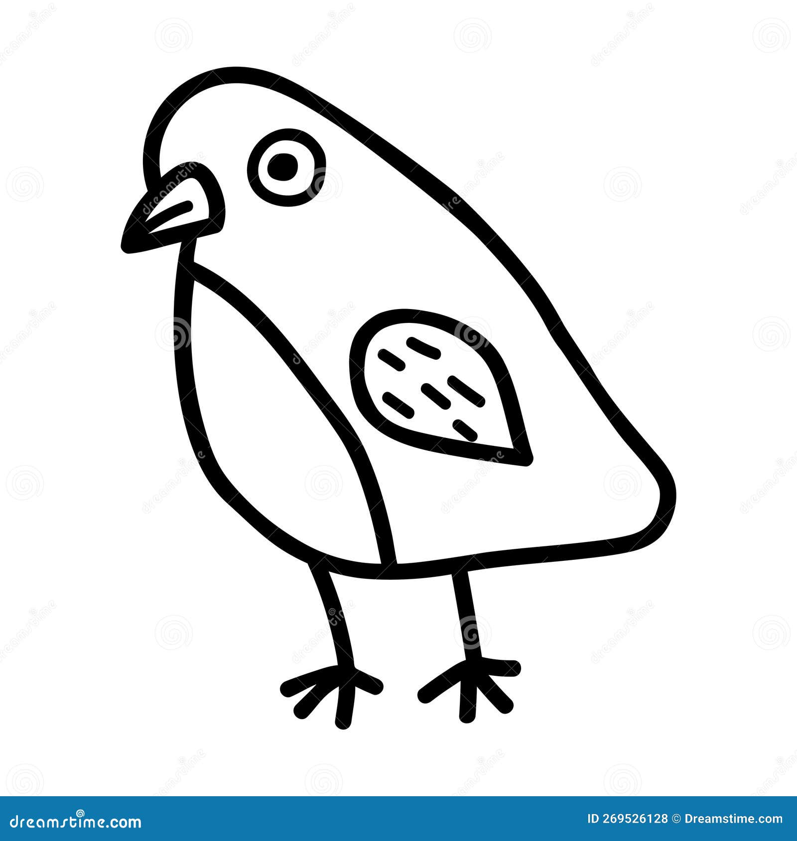 Hand Drawn Bird Doodle Style Vector Illustration Isolated on White ...
