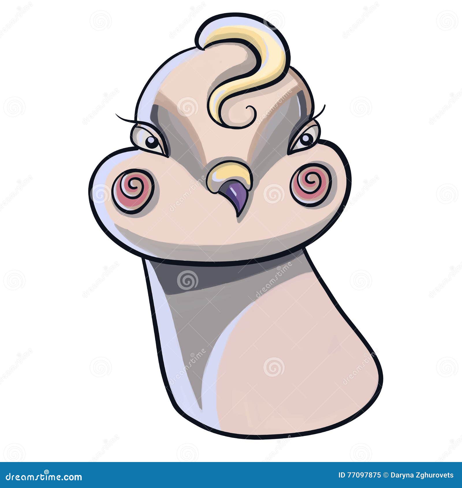 Hand Drawn Bird Pink Pigeon Stock Vector - Illustration of pink, style ...