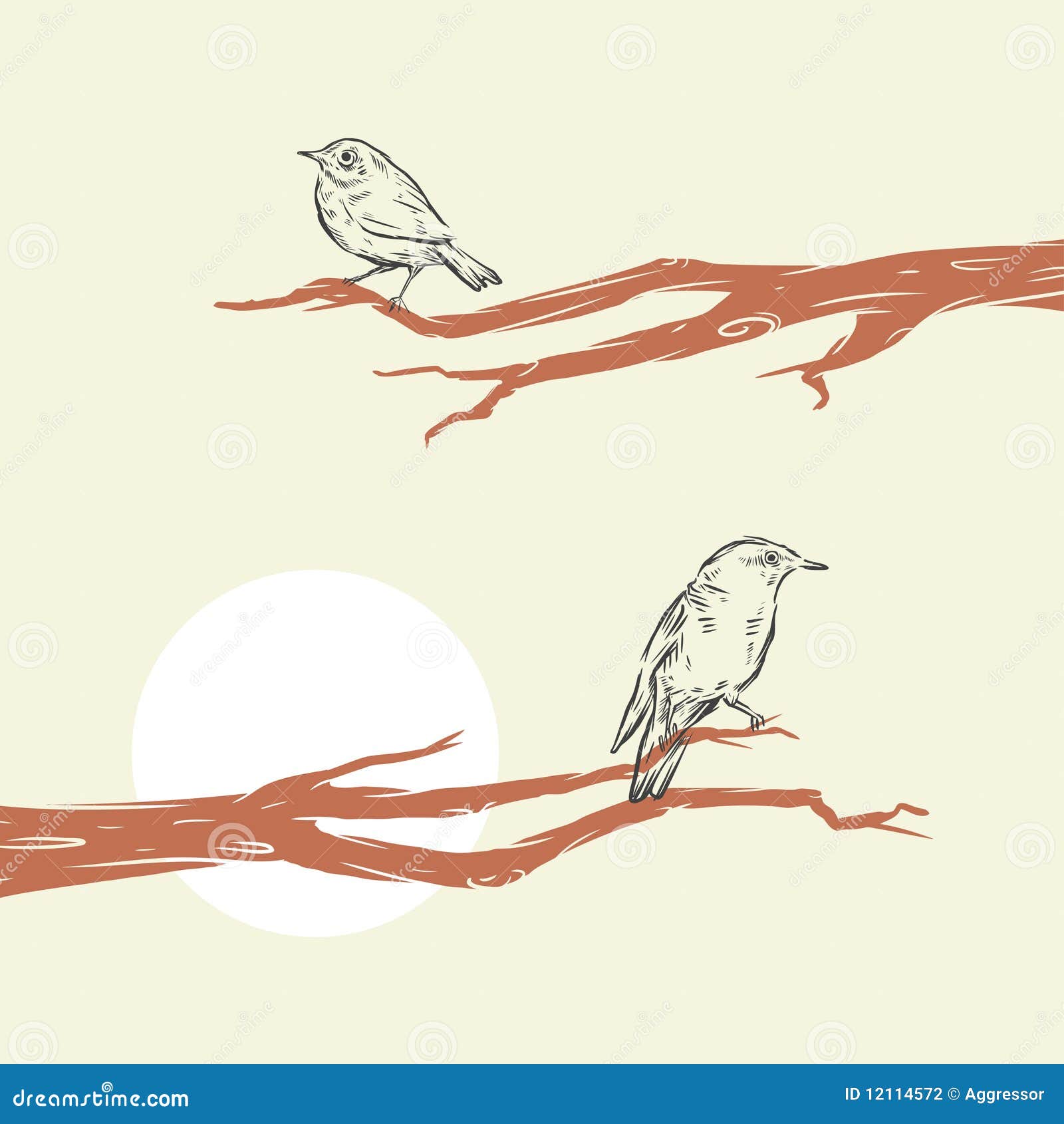 Hand drawn birds stock vector. Illustration of color - 12114572