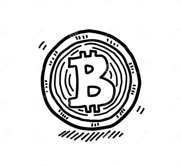 Hand Drawn Bitcoin Doodle, a Hand Drawn Vector Doodle Illustration of a ...