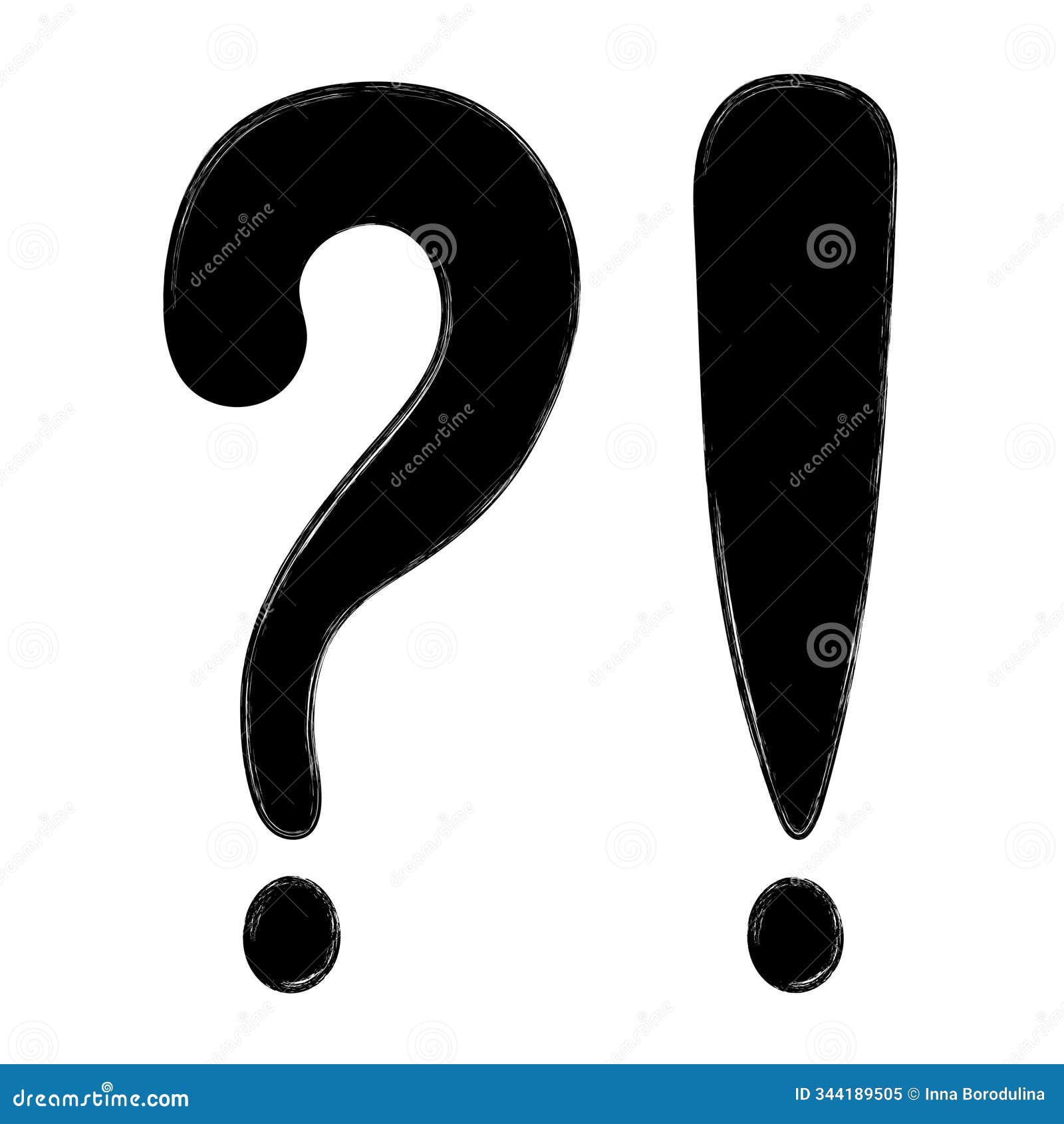 Hand Drawn Black Exclamation And Question Marks In Doodle Style ...