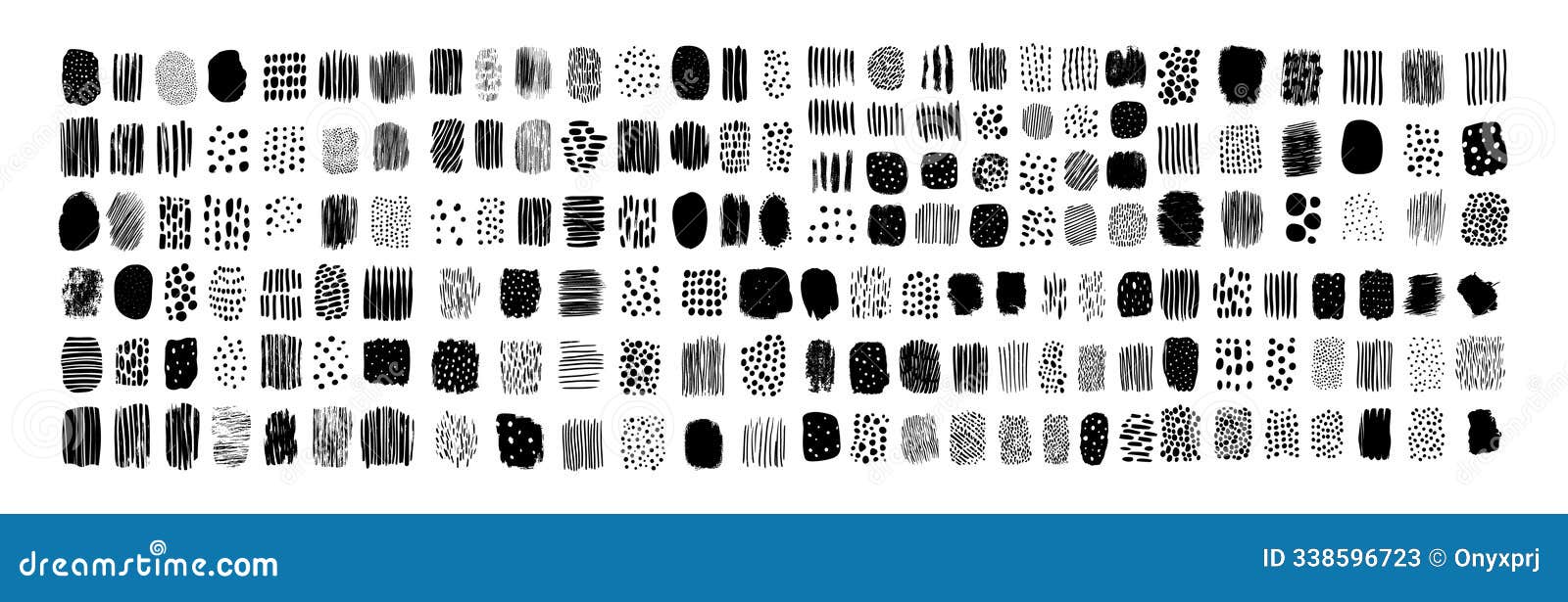 Hand Drawn Black Ink Doodle Sketch Textures Vector Set. Dots Circular ...