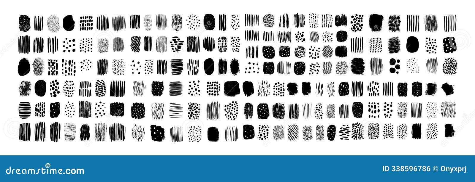 Hand Drawn Black Ink Doodle Sketch Textures Vector Set. Dots Circular ...