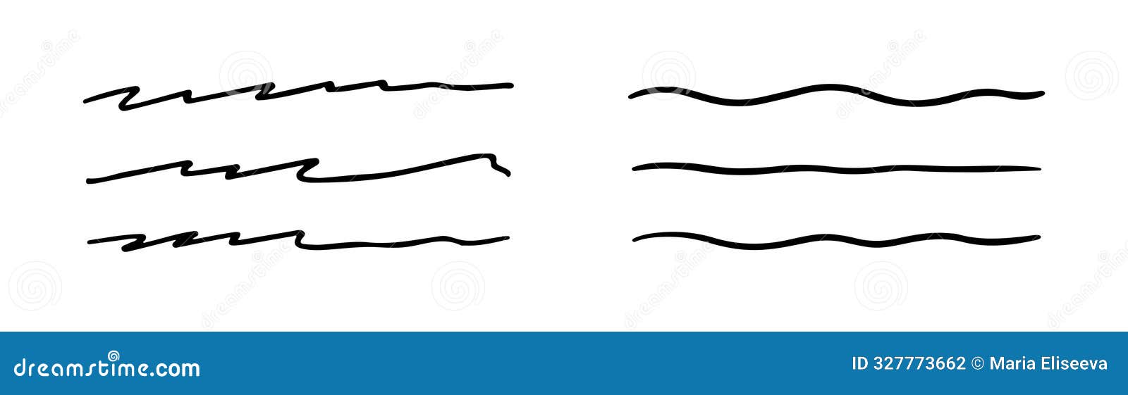 Hand Drawn Black Lines by Pen. Doodle Strokes, Underlines by Pencil ...