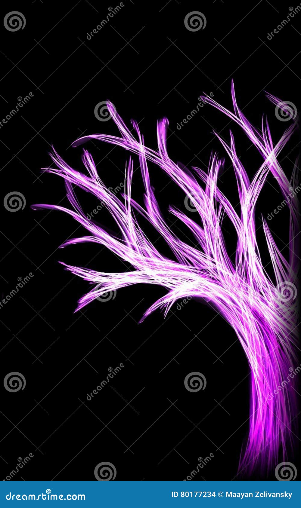 Hand Drawn Black and Purple Tree Illustration Stock Illustration ...