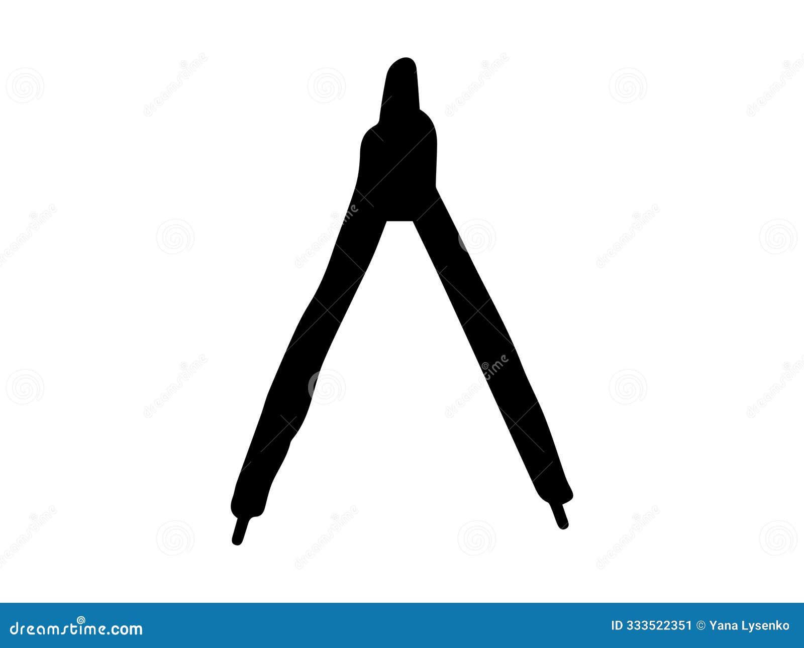 Hand-drawn Black Silhouette of a Compass Isolated on a White Background ...