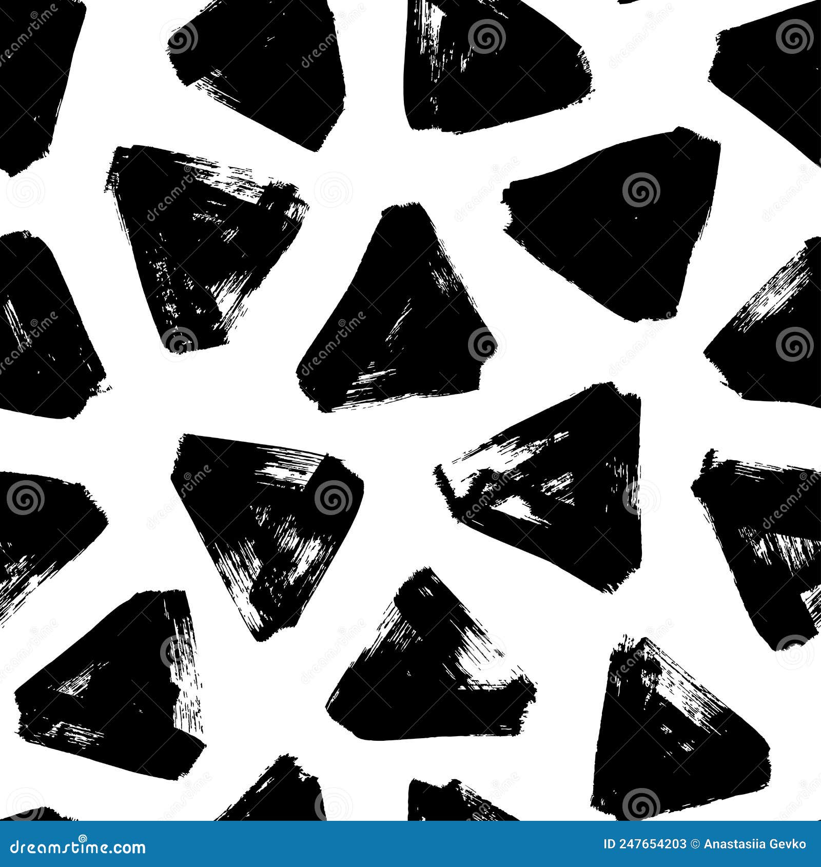 Hand Drawn Black Triangles Vector Seamless Pattern Stock Vector ...