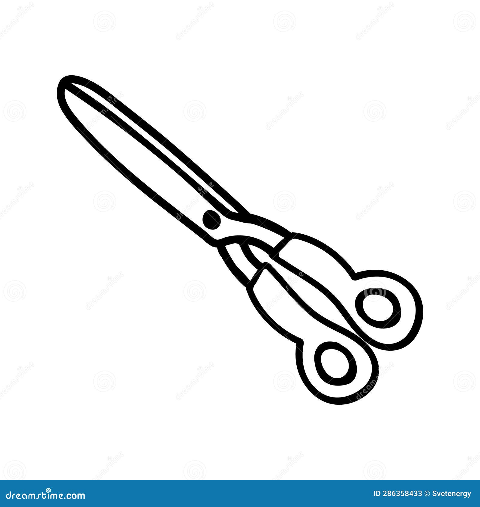 Hand Drawn Black and White Scissors in Doodle Style Stock Illustration ...