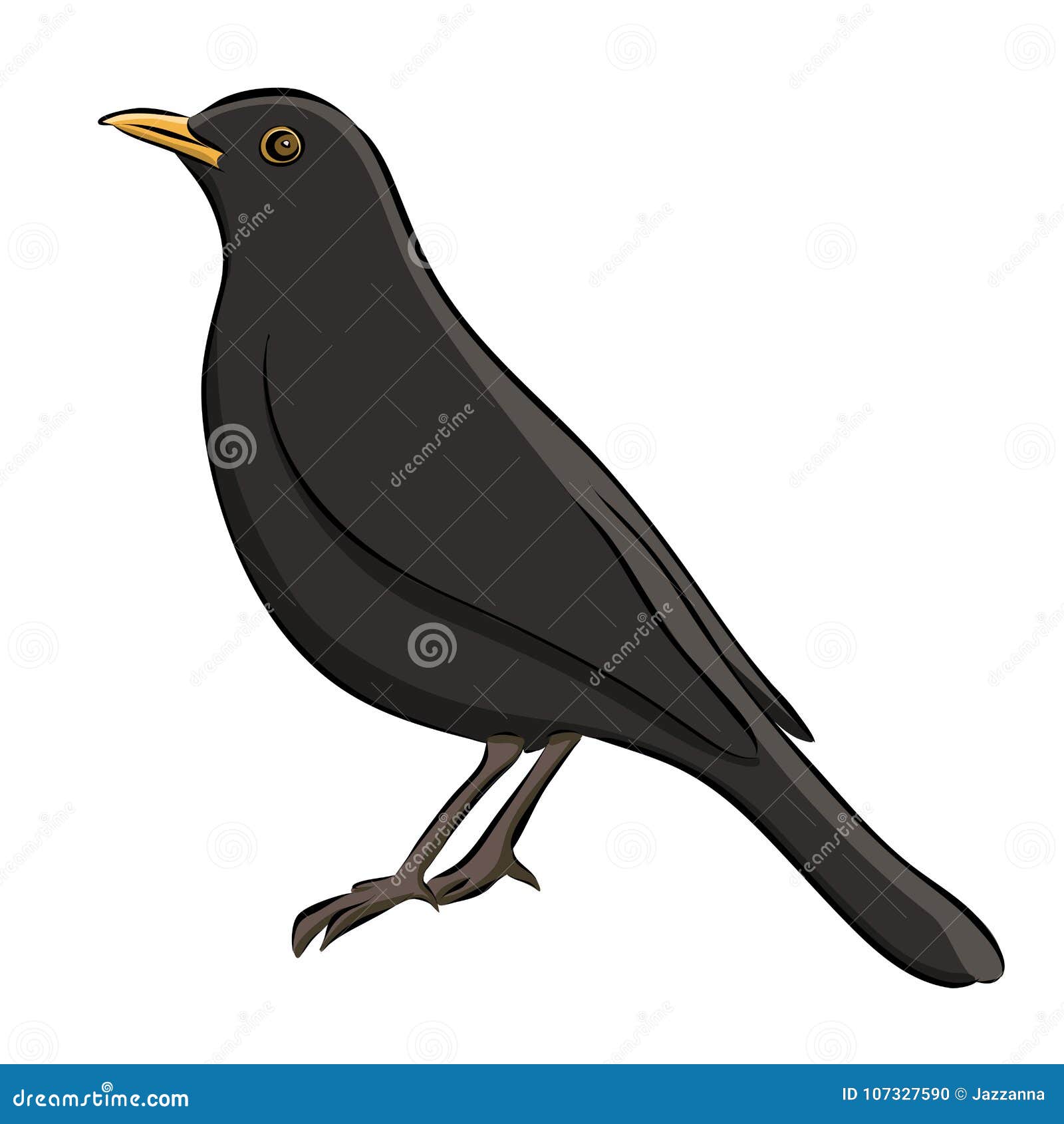 Hand Drawn Blackbird Sketch Vector Illustration | CartoonDealer.com ...