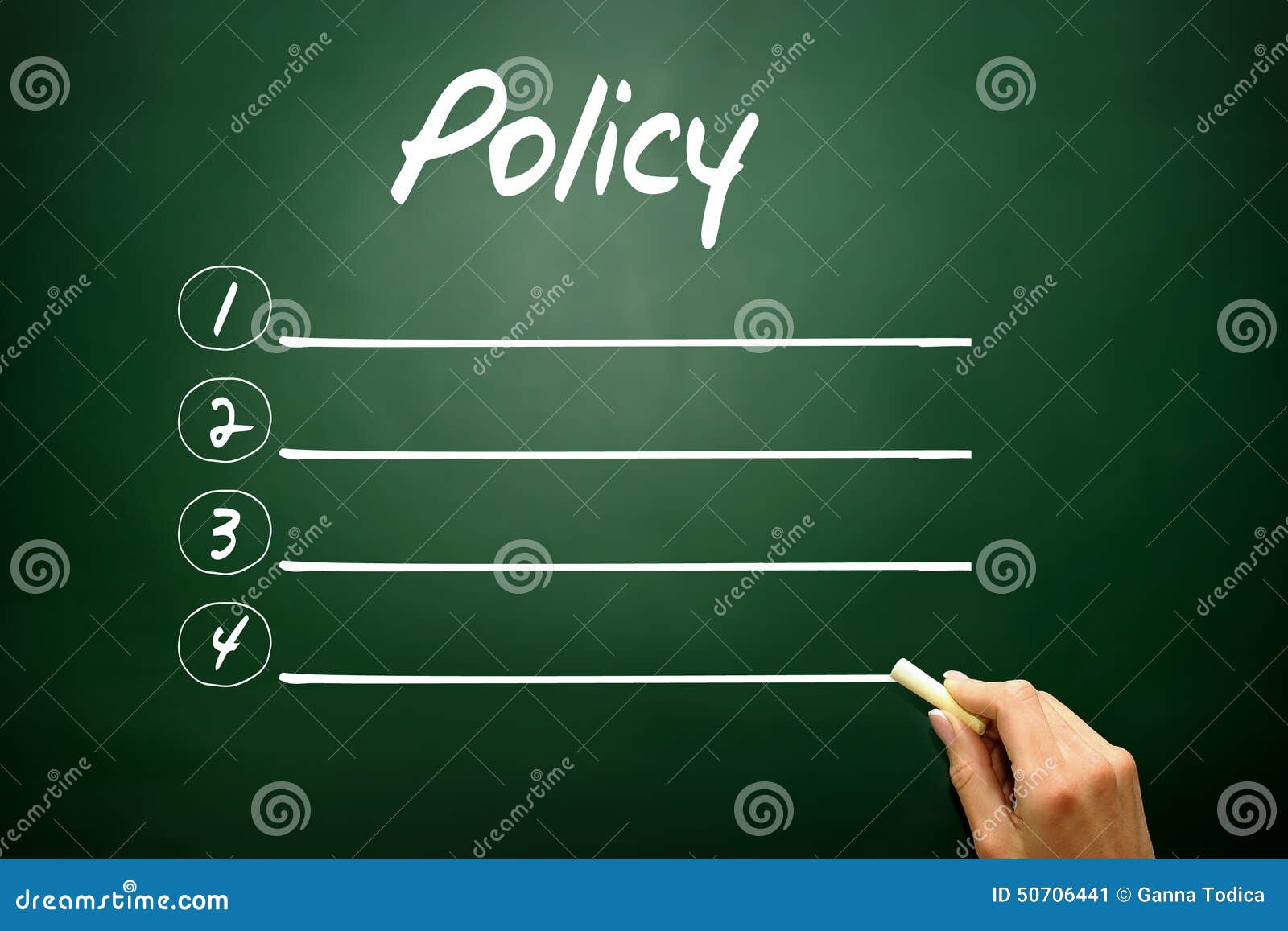 Hand Drawn Blank Policy List Business Concept on Blackboard Stock Image ...