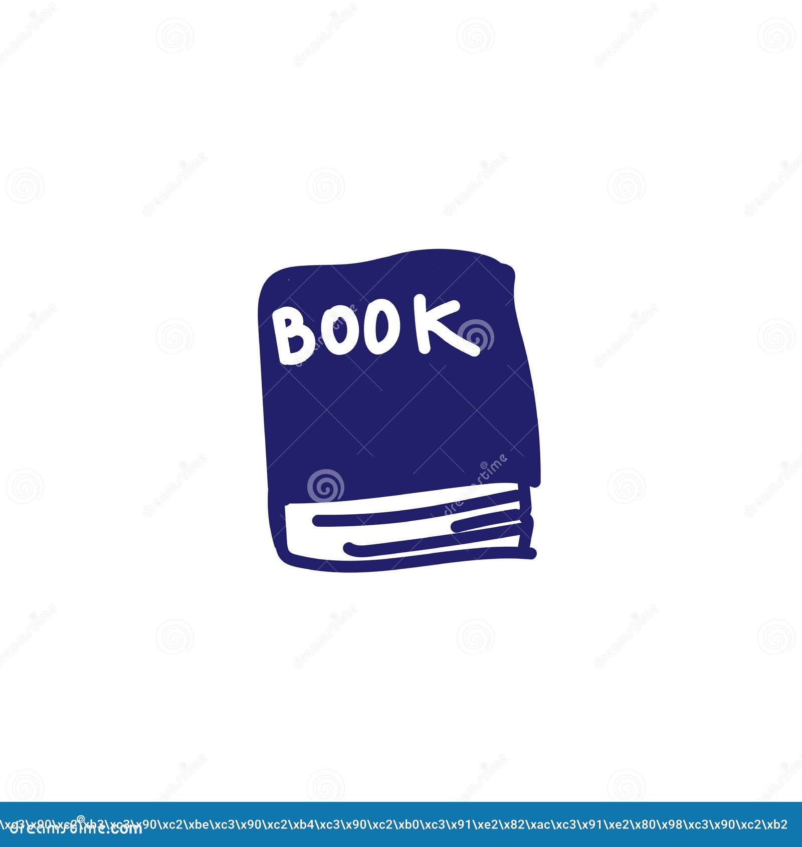 Hand Drawn Blue Book Doodle Illustration Picture for Training. Blue ...