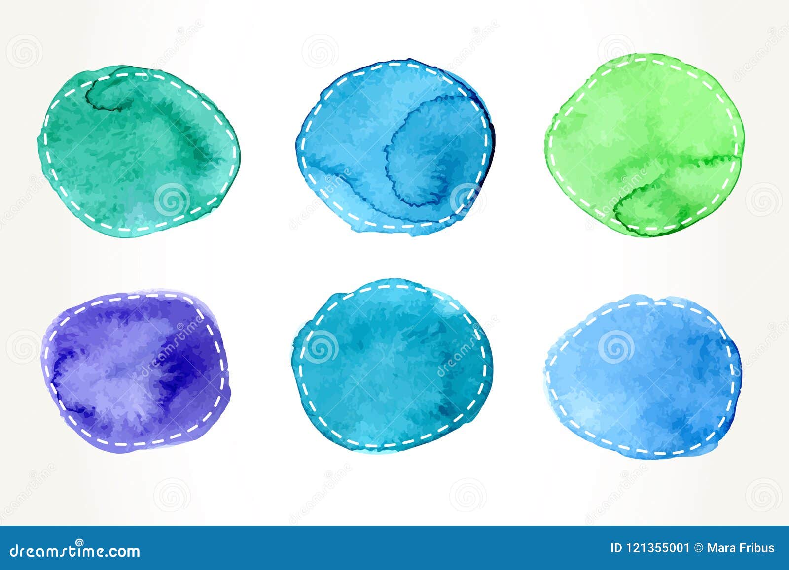 Dashed watercolor circles stock vector. Illustration of circle - 121355001